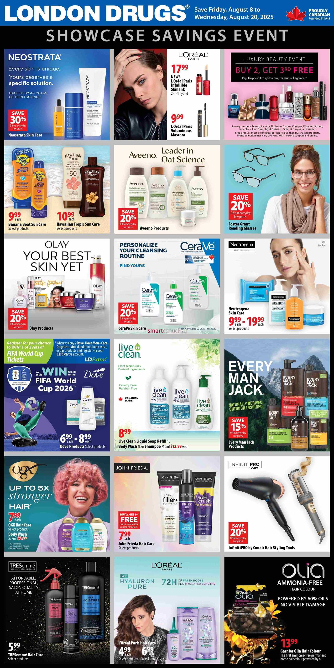 London Drugs Showcase Savings Event Flyer August 8 to 20