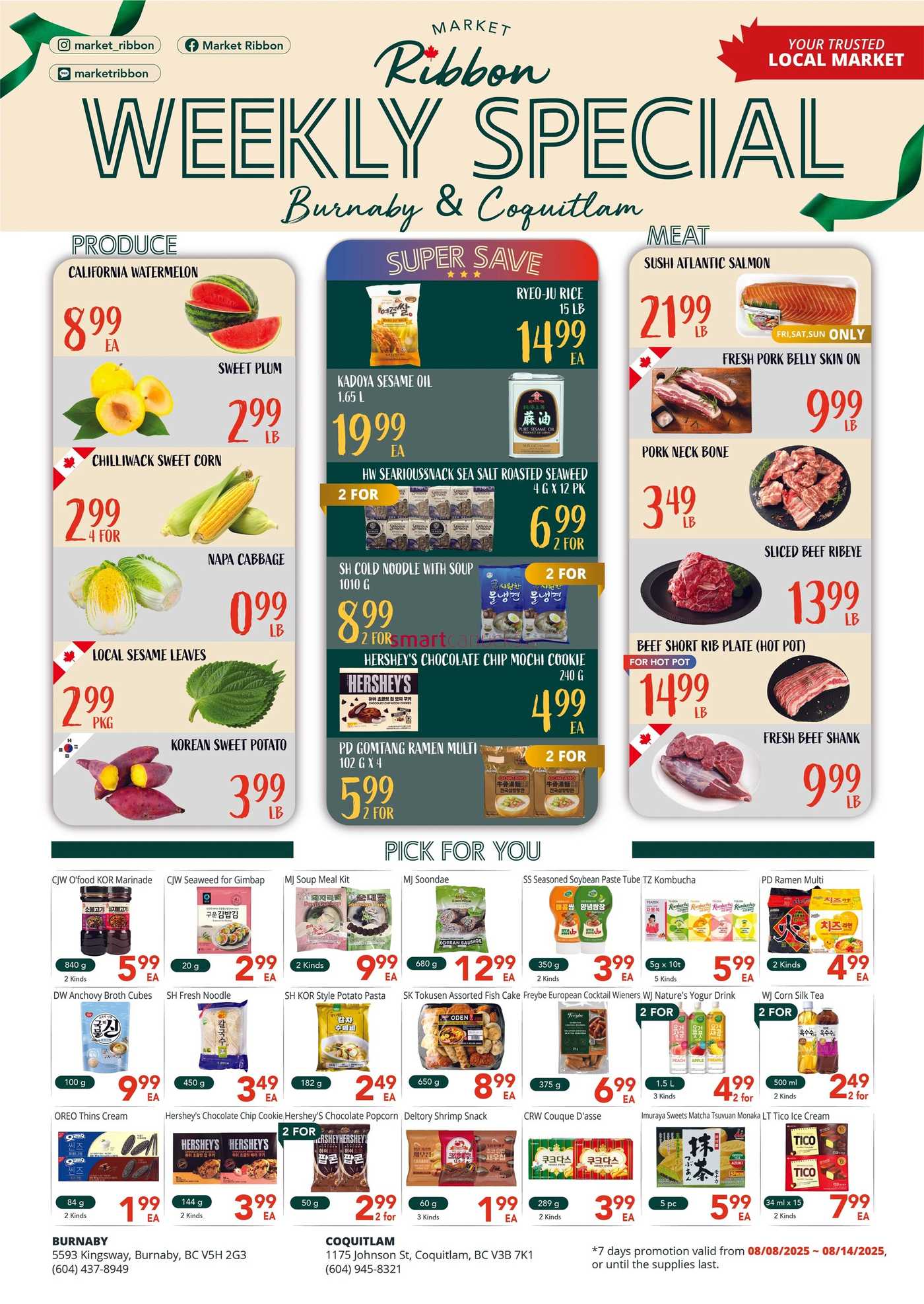 Market Ribbon Flyer August 8 to 14