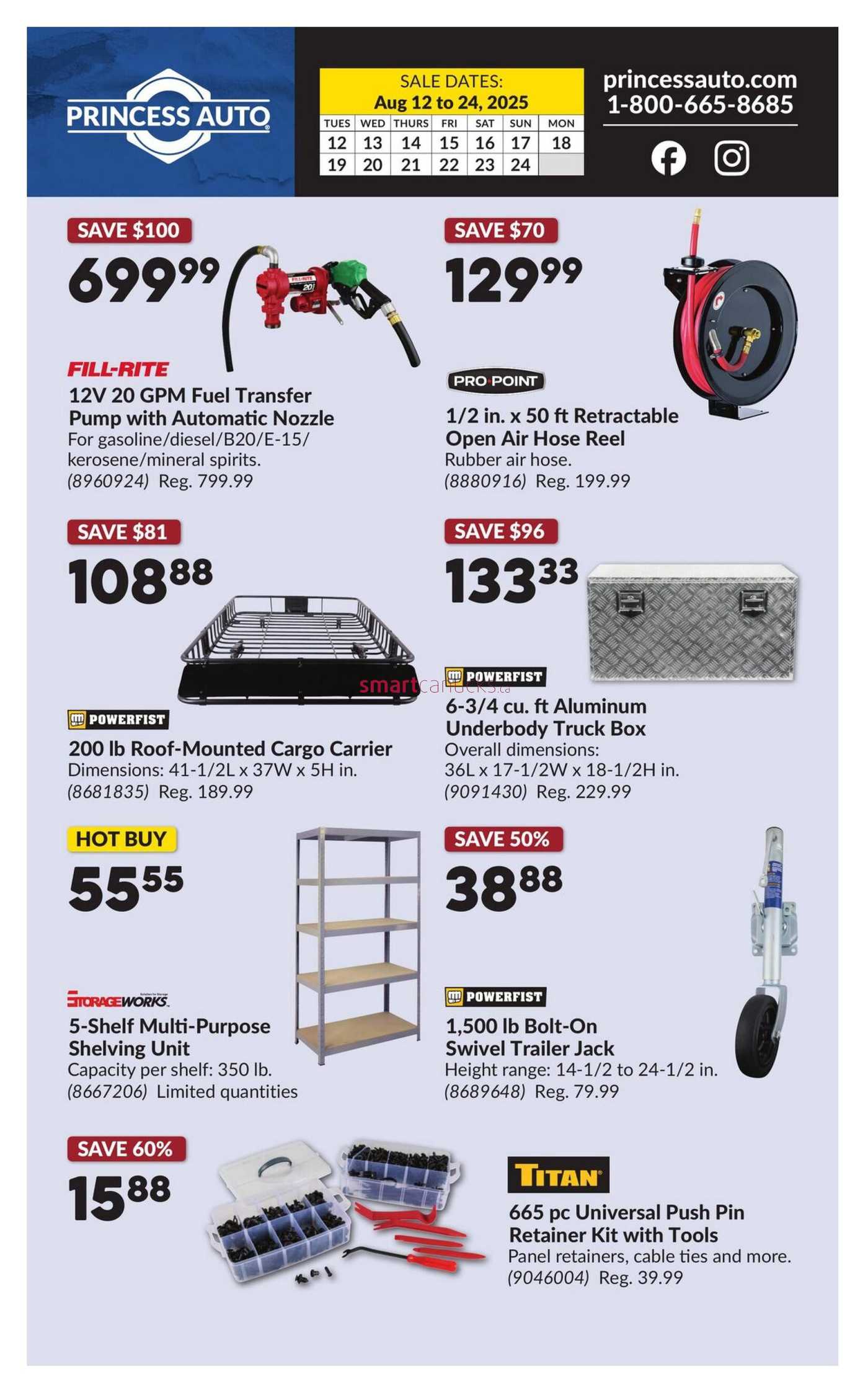 Princess Auto Flyer August 12 to 24