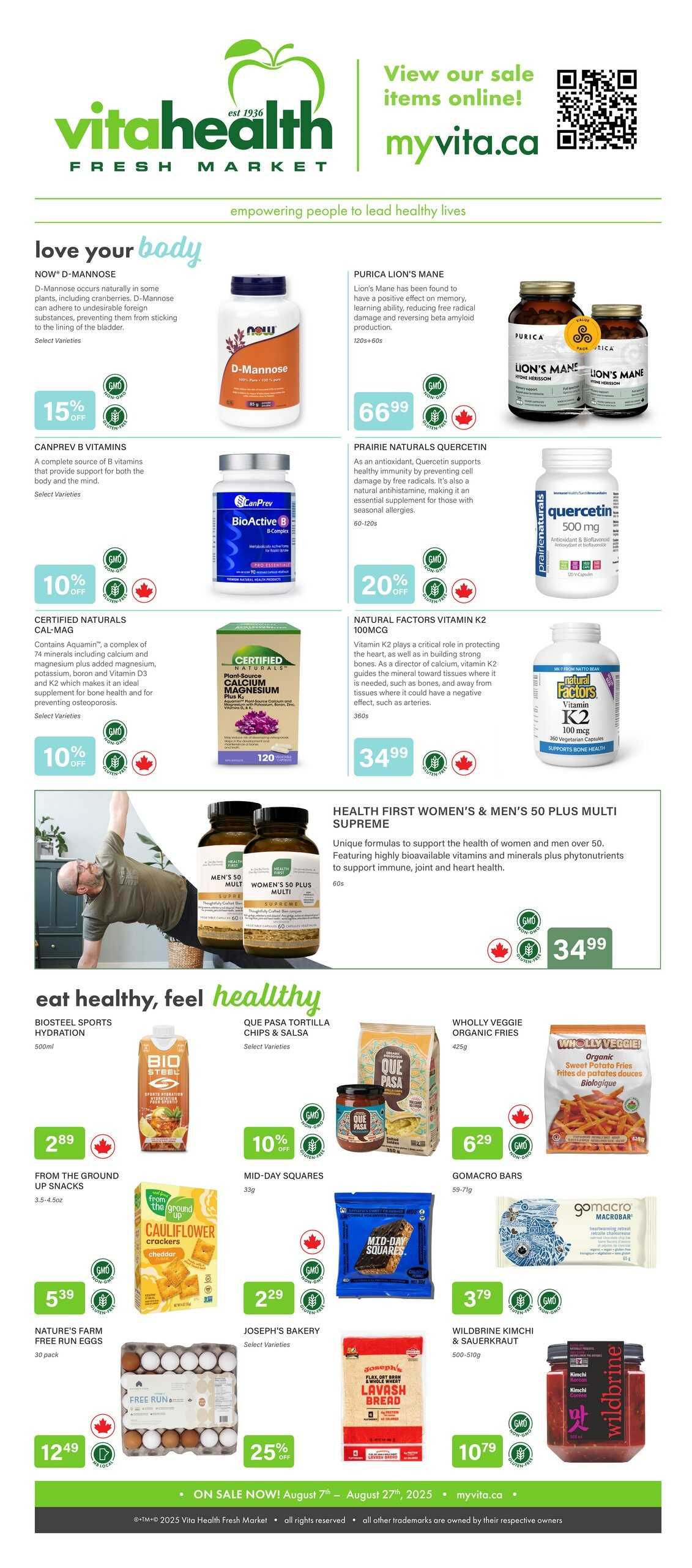 Vita Health Fresh Market Flyer August 7 to 27