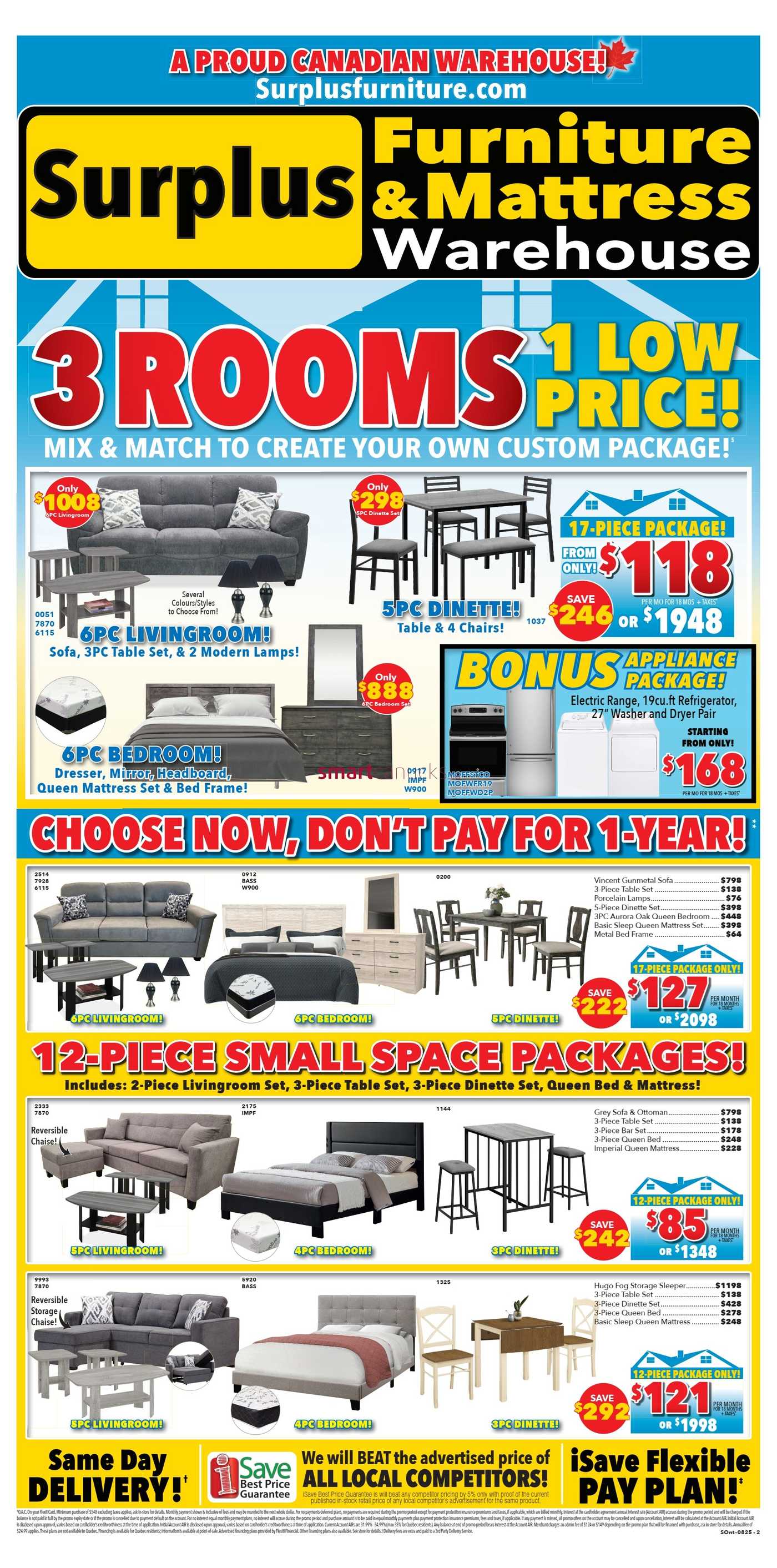Surplus Furniture & Mattress Warehouse (S. ON) Flyer August 11 to 24