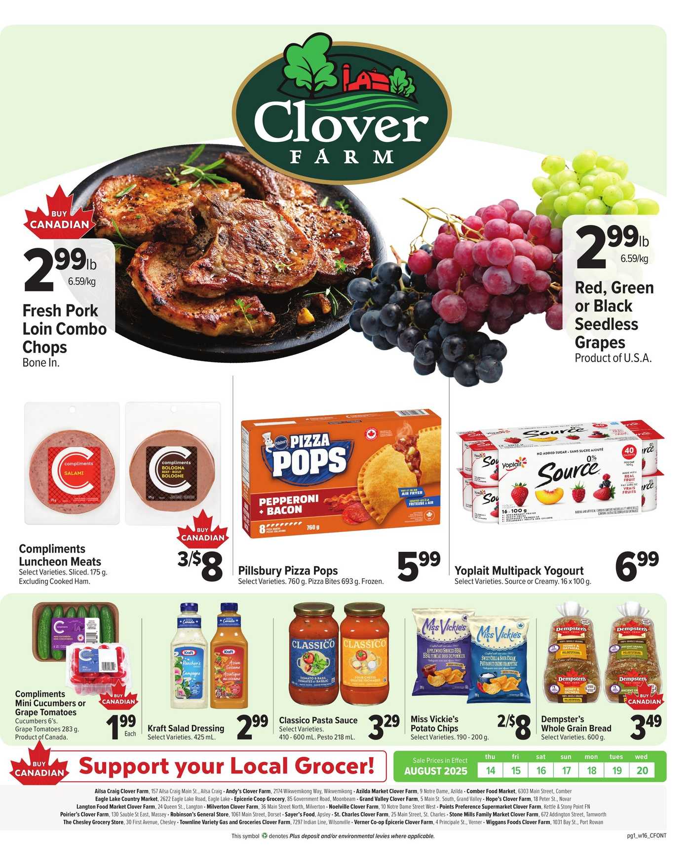 Clover Farm (ON) Flyer August 14 to 20