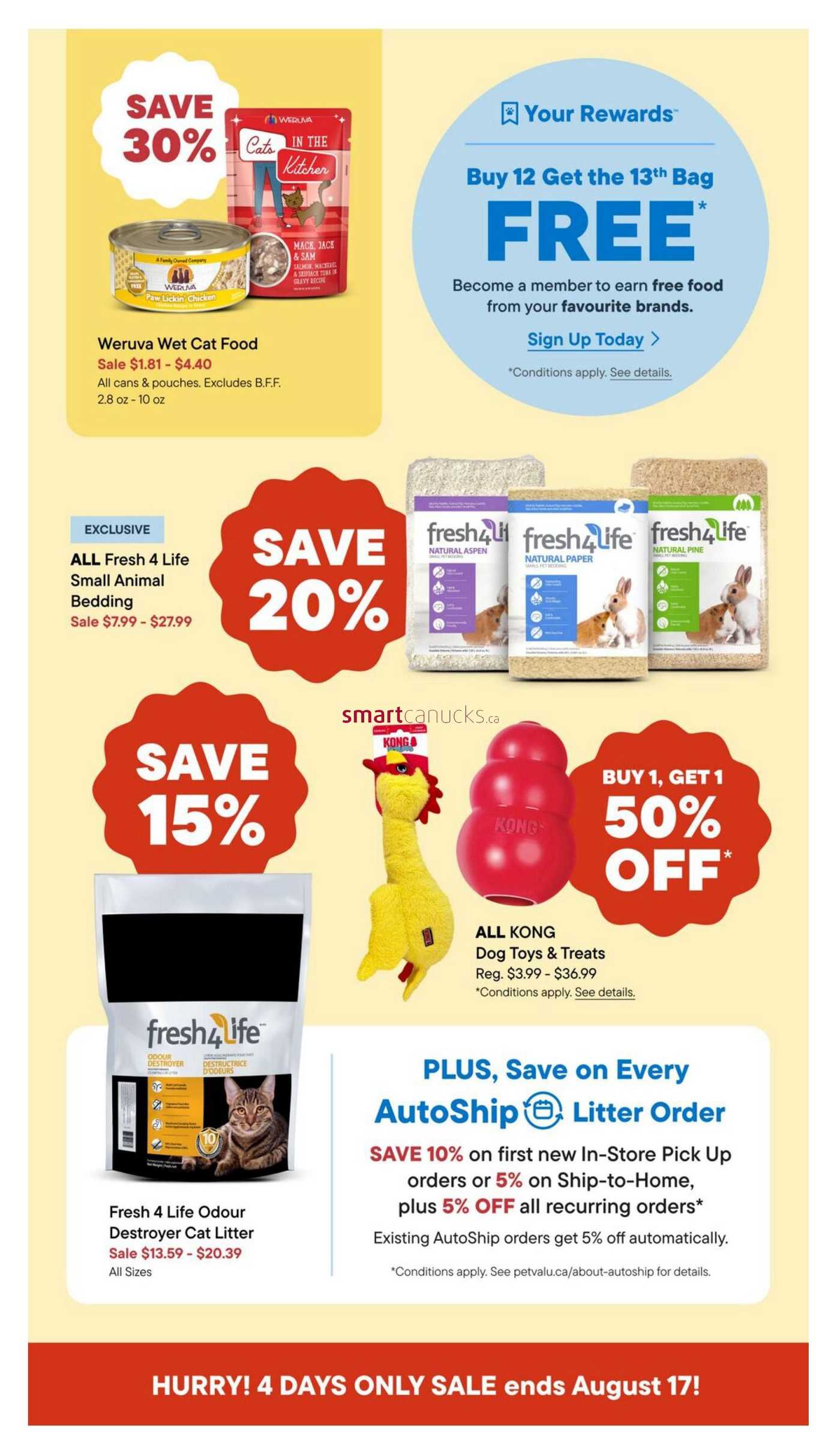 Pet Valu Flyer August 14 to 17