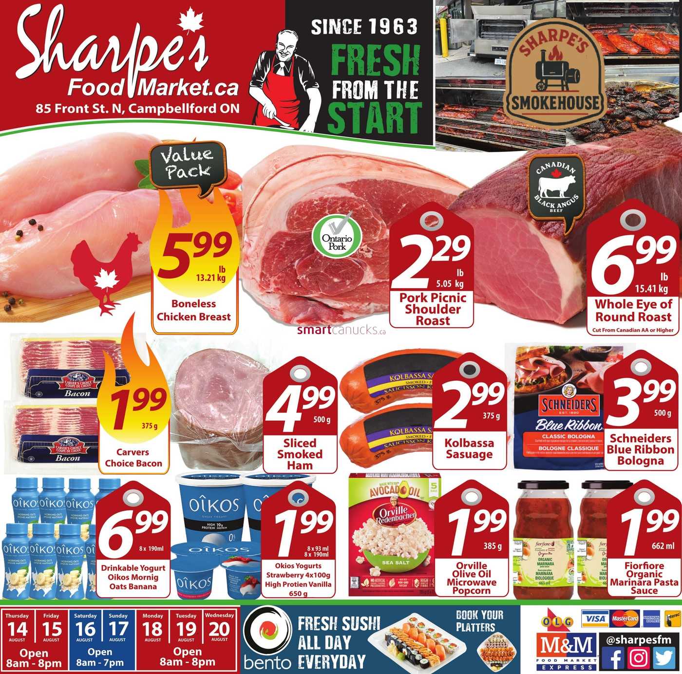Sharpe's Food Market Flyer August 14 to 20