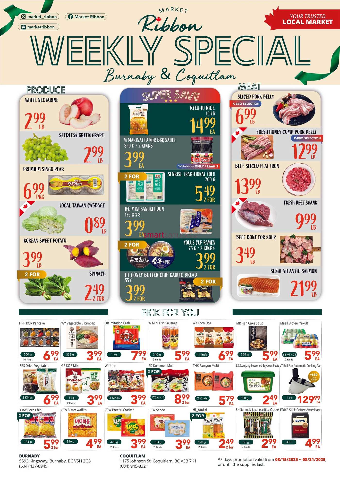 Market Ribbon Flyer August 15 to 21