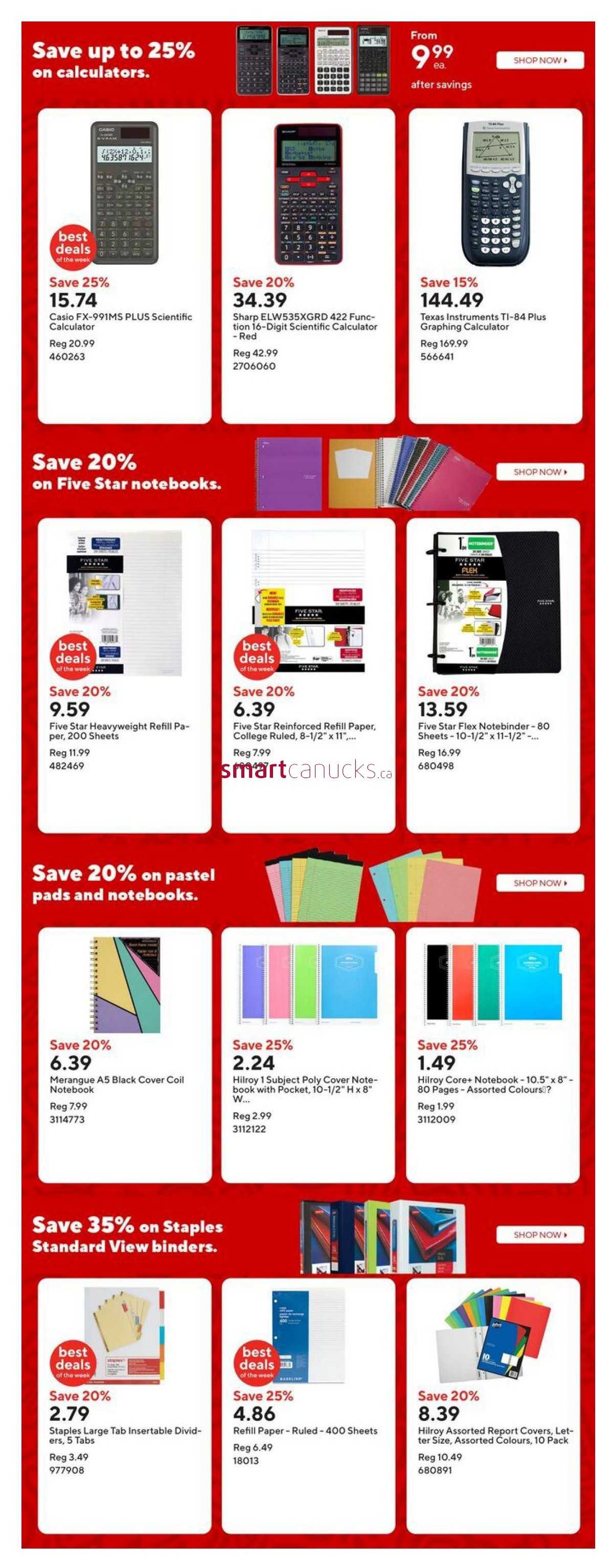 Staples Flyer August 15 to 21