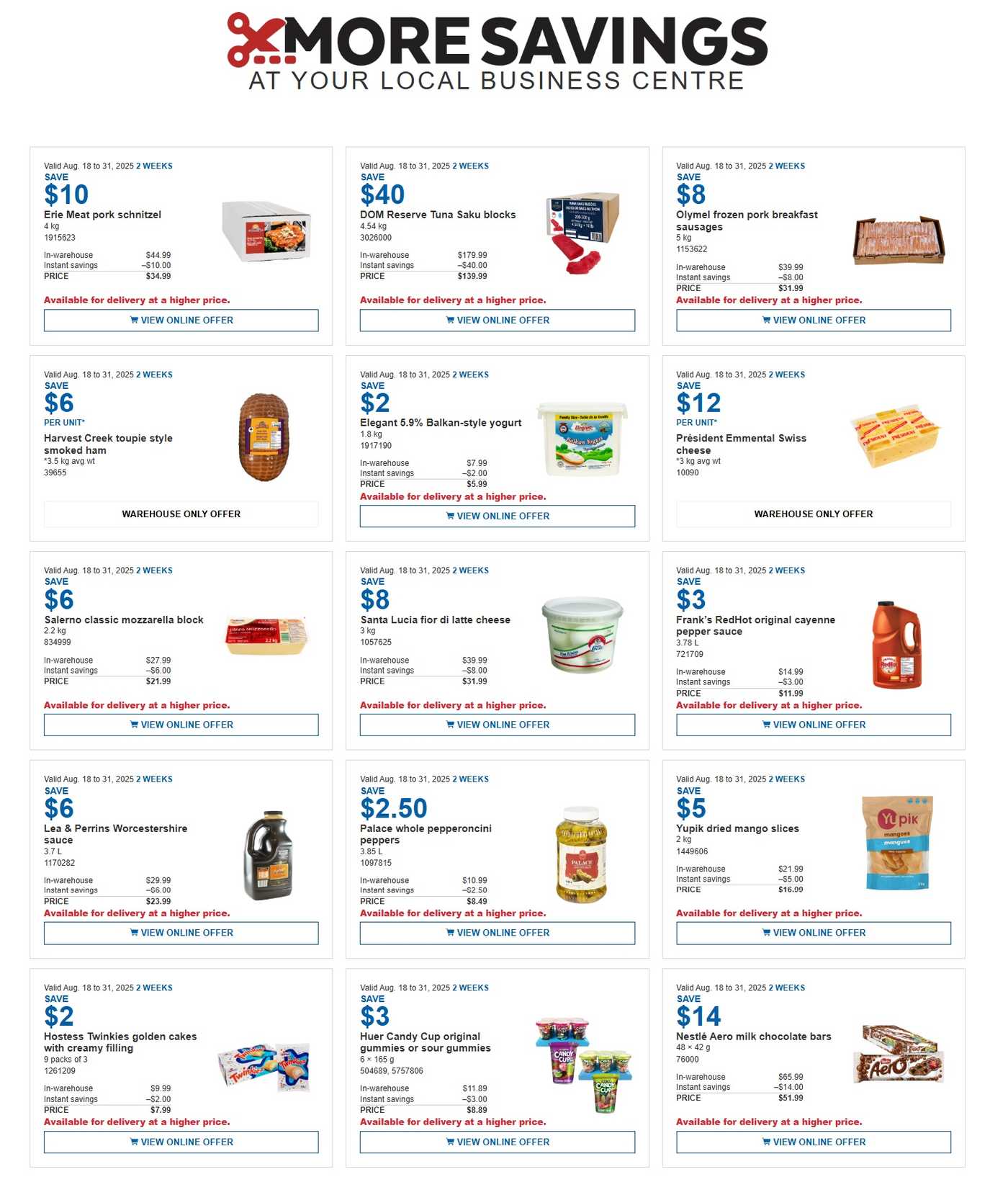Costco Business Centre Instant Savings Flyer August 18 to 31