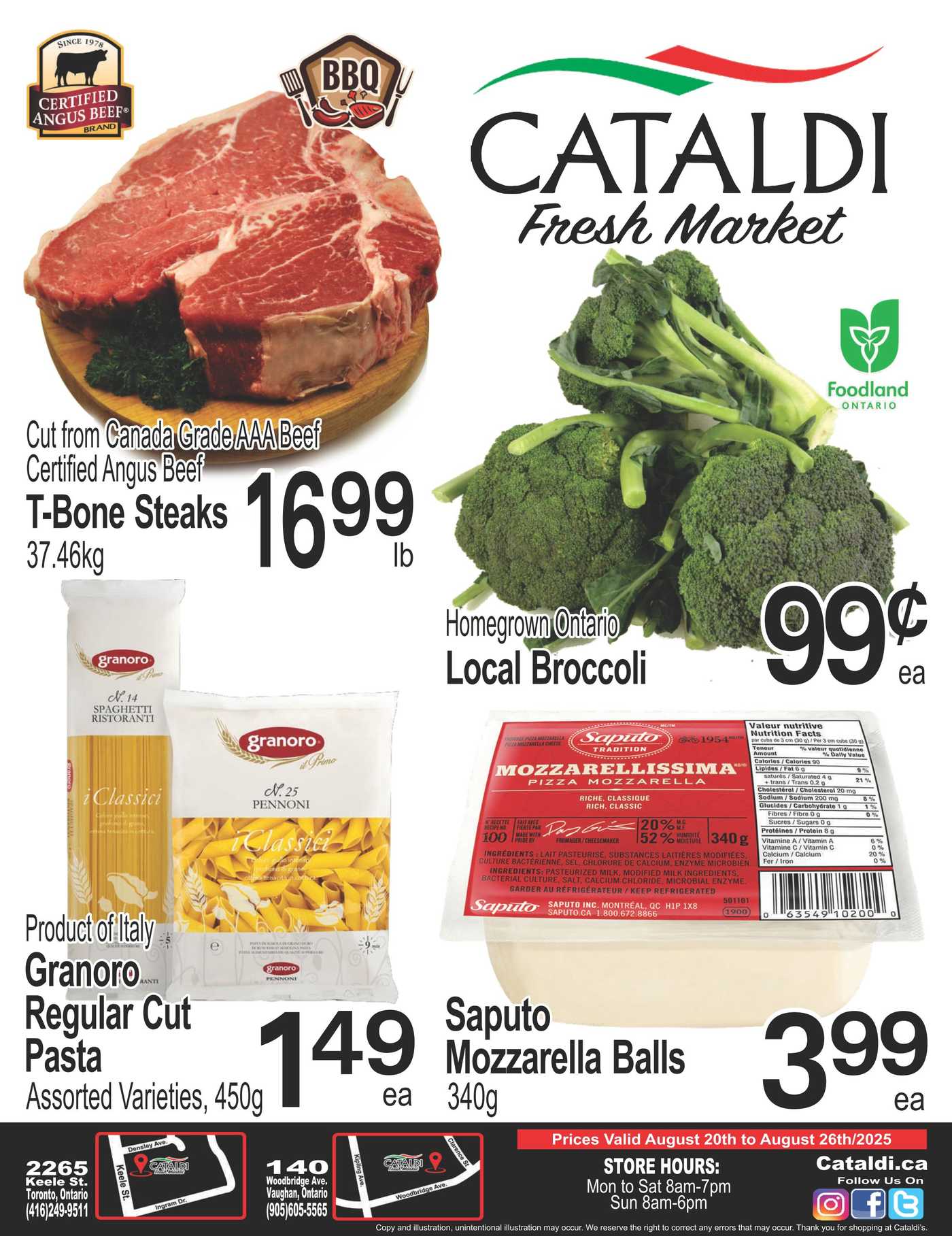 Cataldi Fresh Market Flyer August 20 to 26