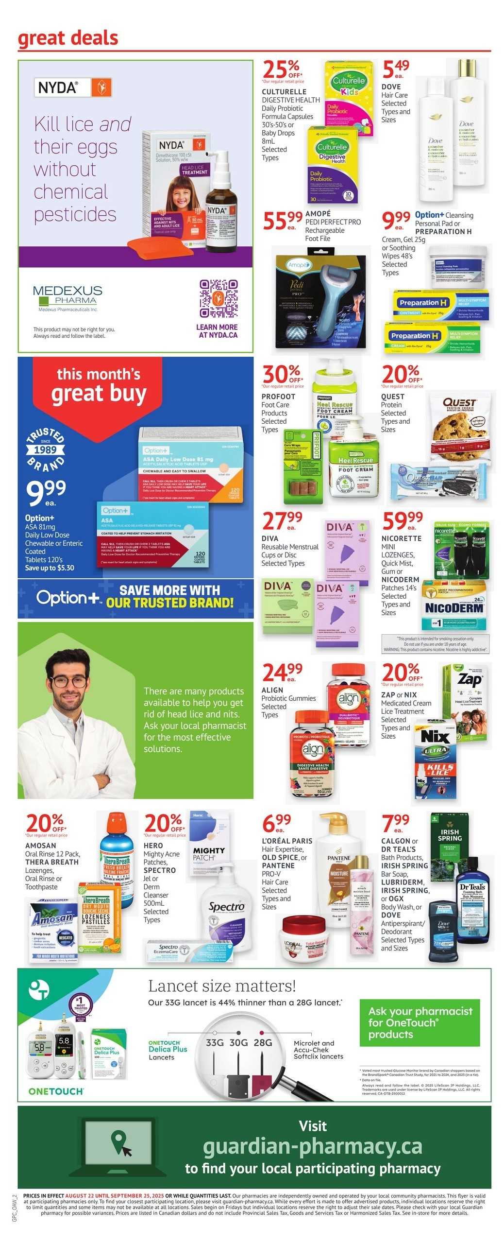 Guardian Pharmacy Monthly Flyer August 22 to September 25