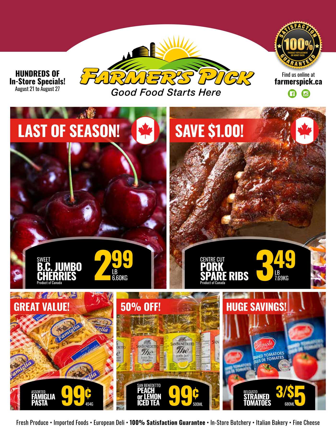 Farmer's Pick Flyer August 21 to 27
