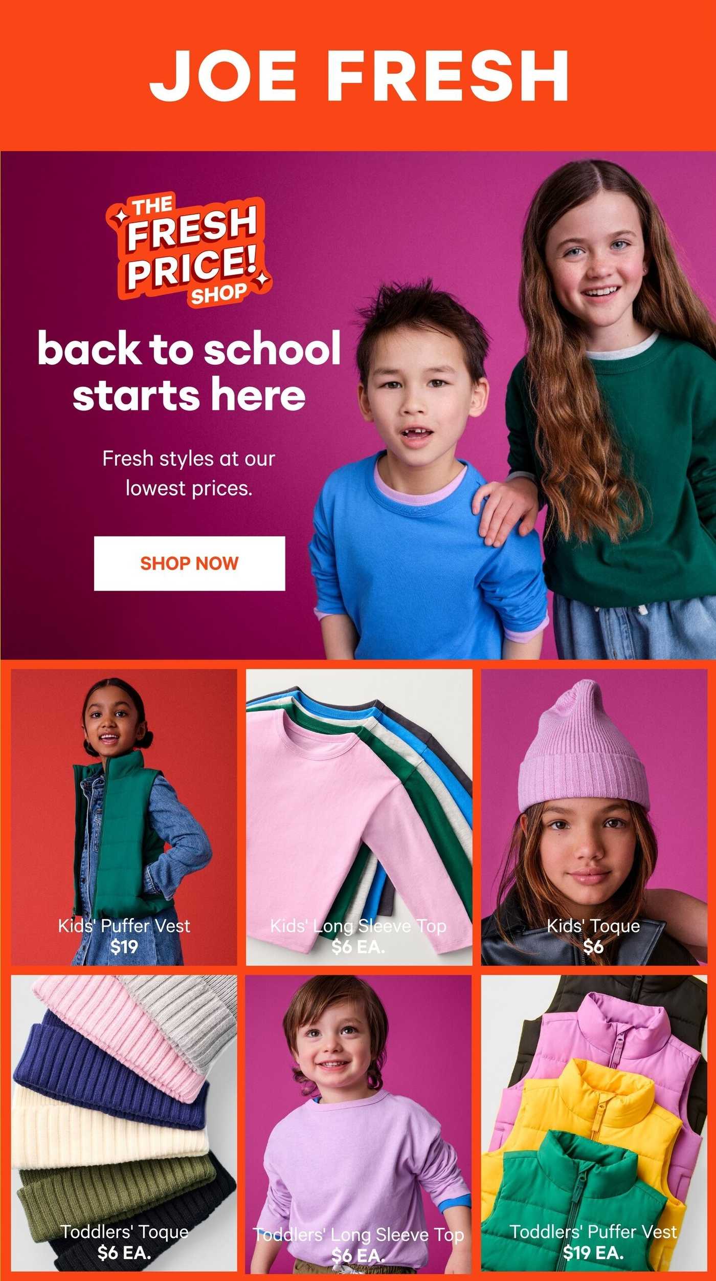 Joe Fresh Flyer August 21 to 27