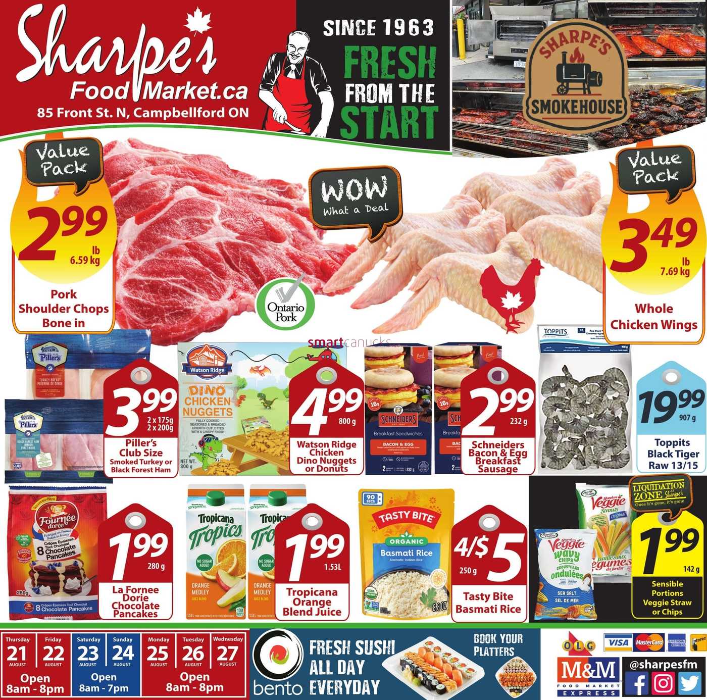 Sharpe's Food Market Flyer August 21 to 27
