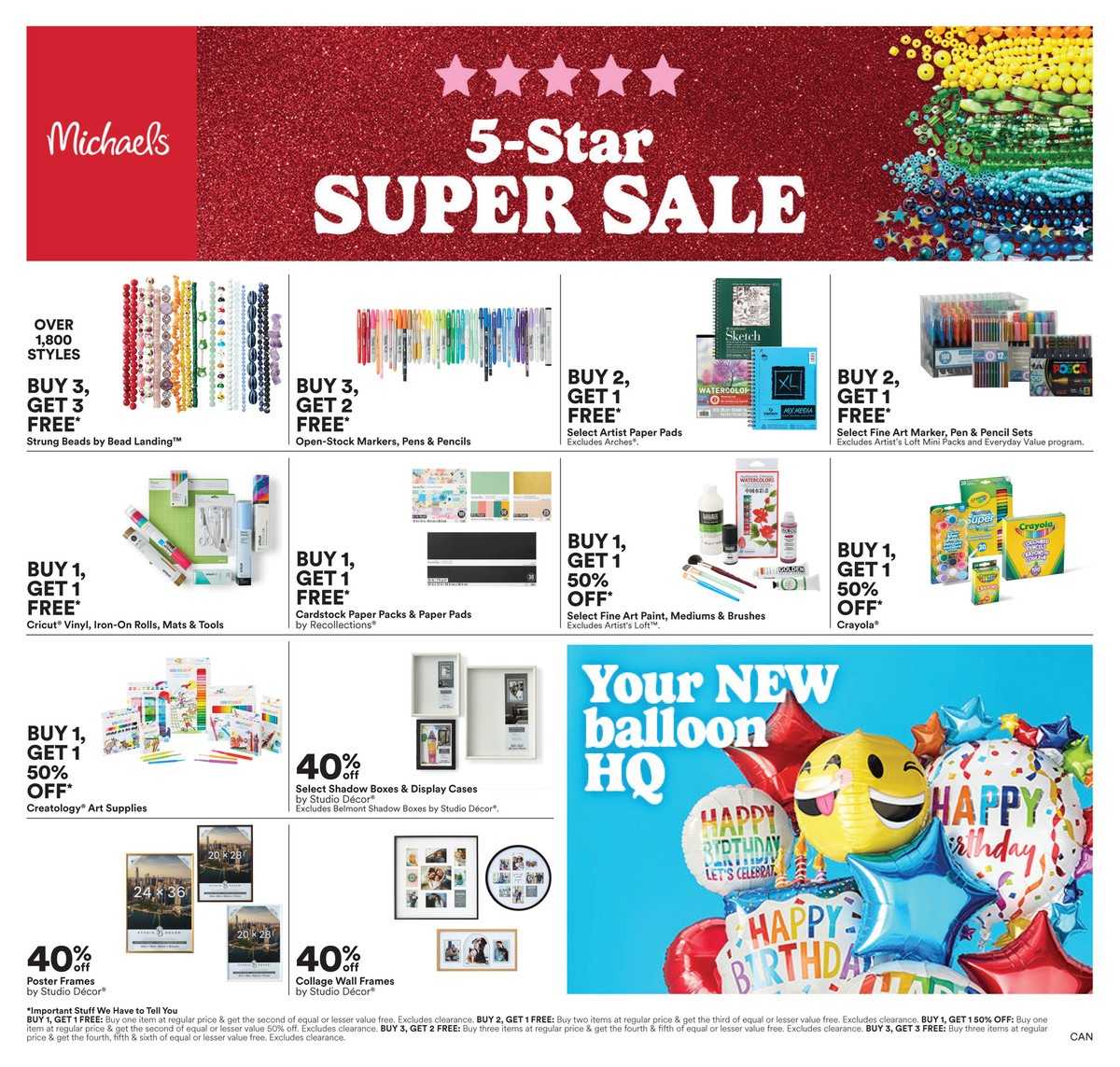 Michaels Arts and Crafts Canada Flyers