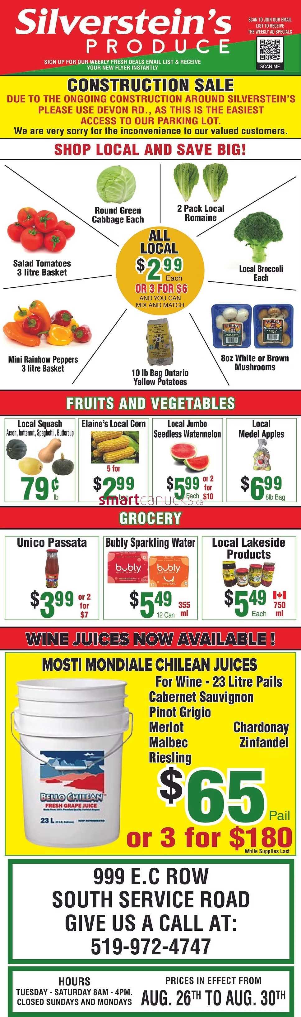Silverstein's Produce Flyer August 26 to 30