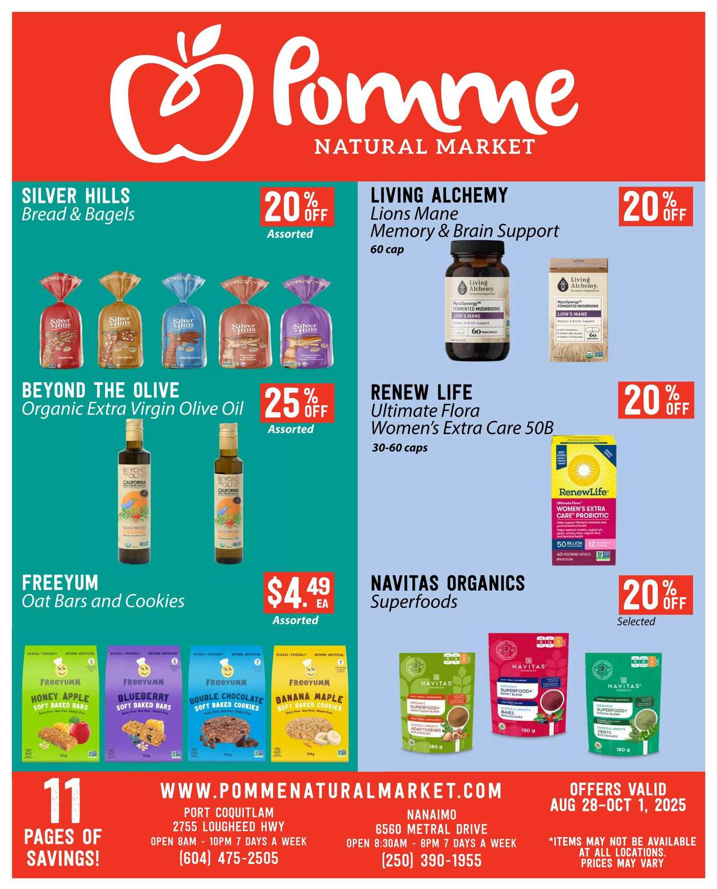 Pomme Natural Market Monthly Specials Flyer August 28 to October 1