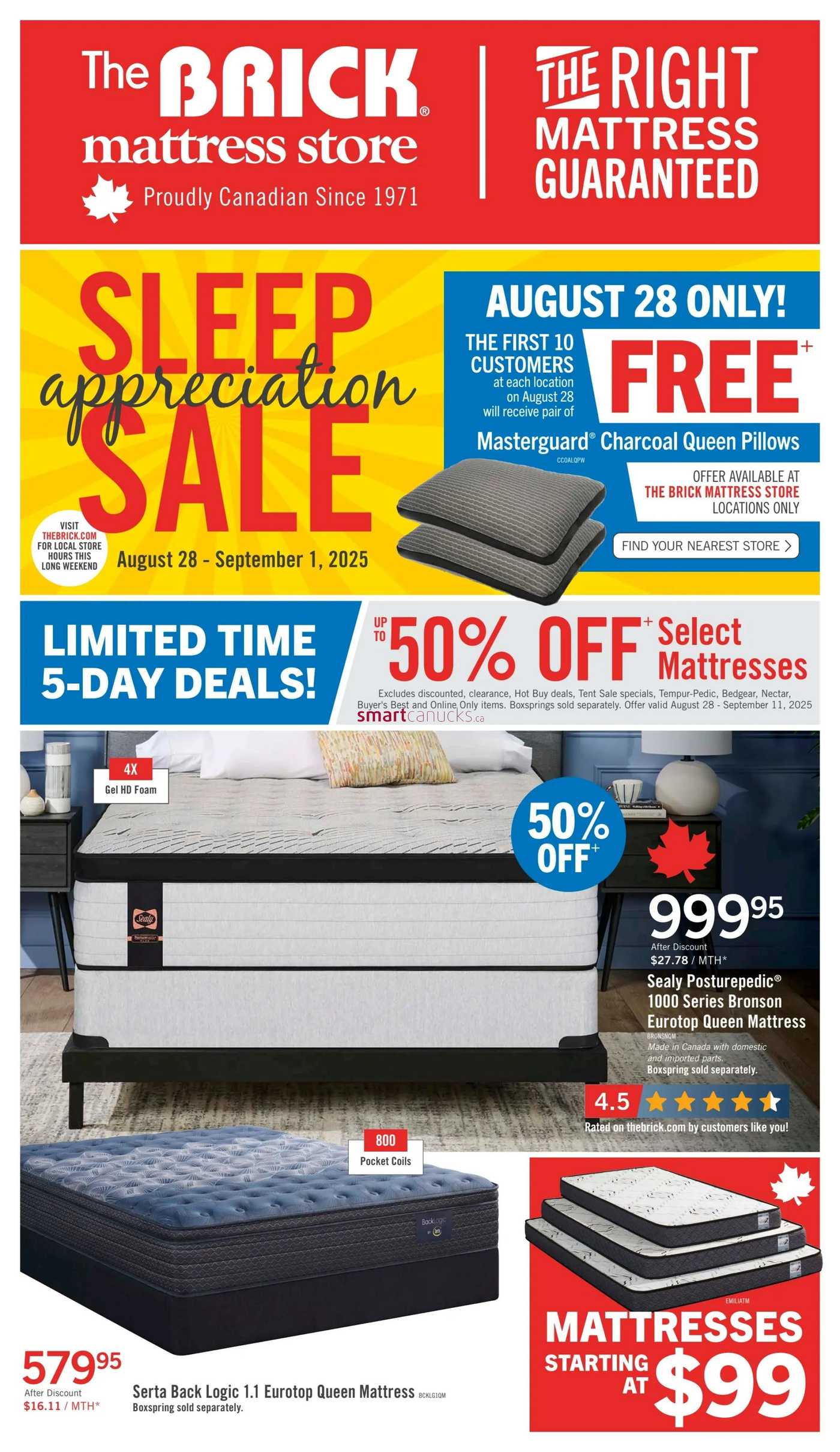 The Brick Mattress Store Flyer August 28 to September 11