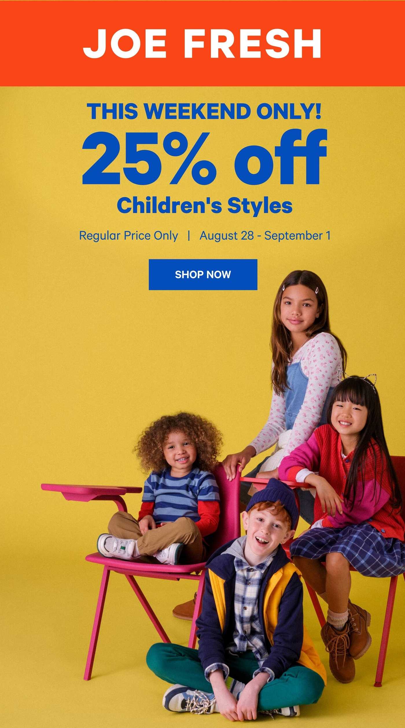 Joe Fresh Flyer August 28 to September 3