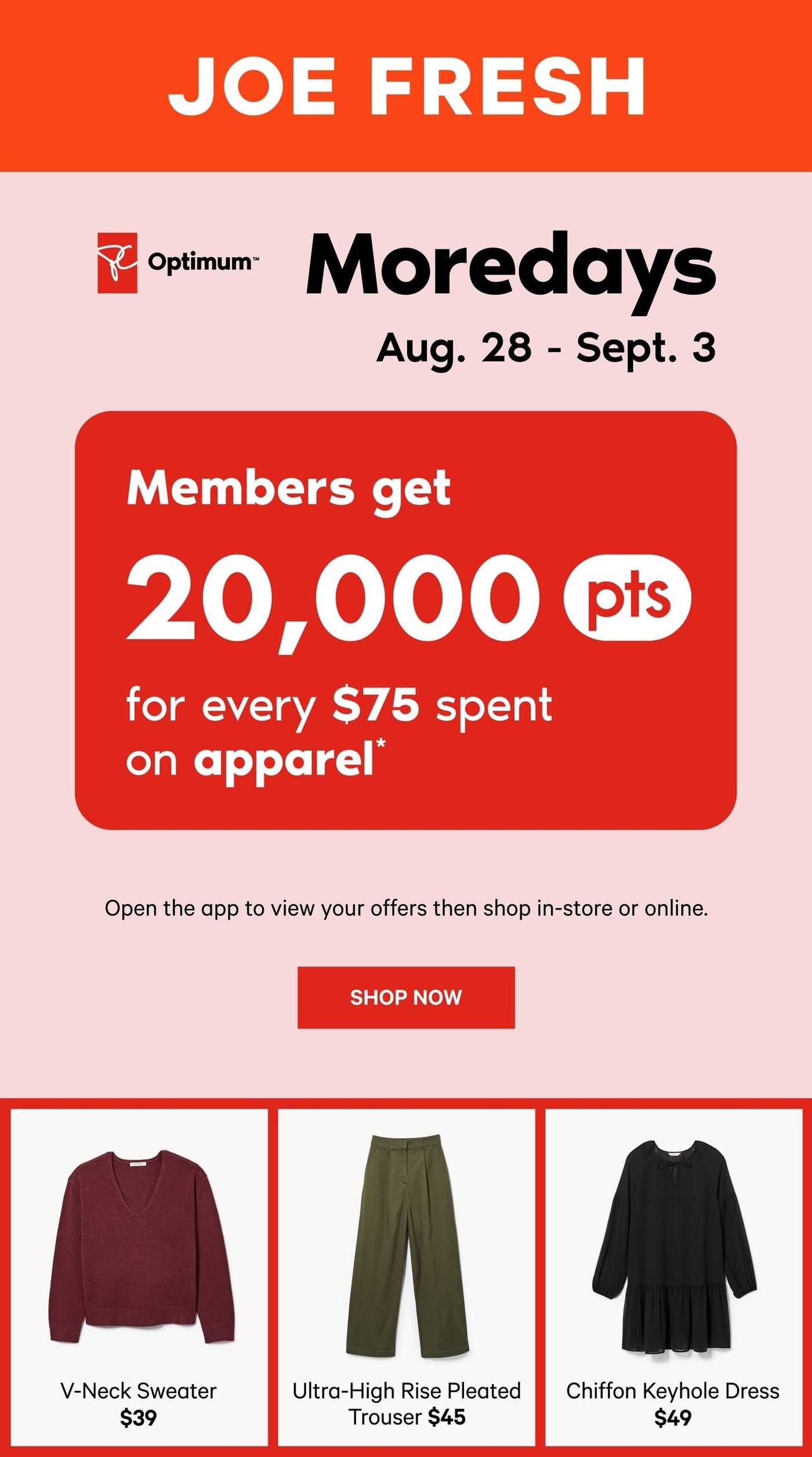 Joe Fresh Flyer August 28 to September 3