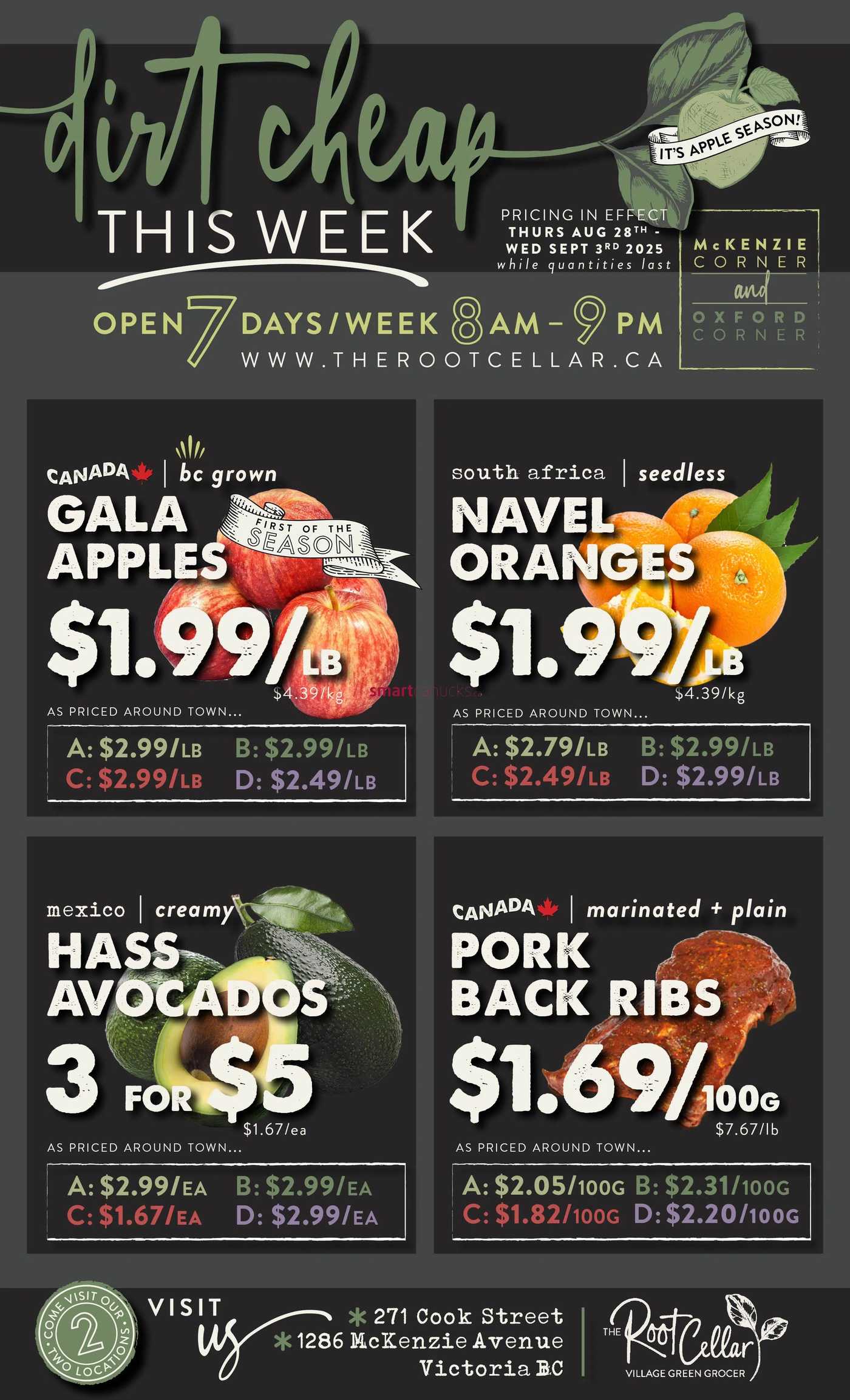 The Root Cellar Flyer August 28 to September 3