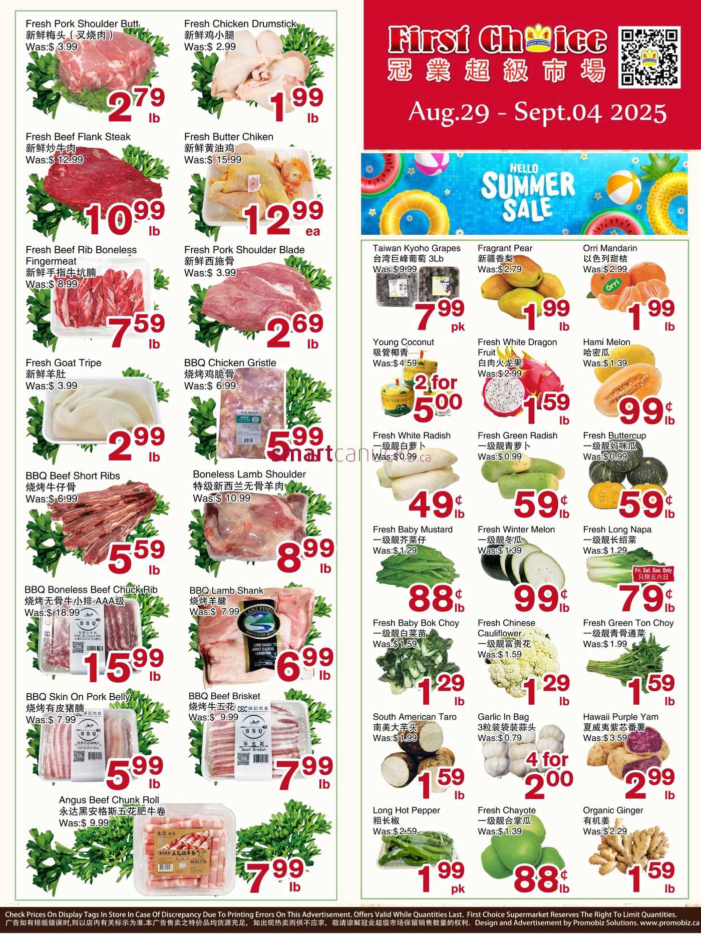 First Choice Supermarket Flyer August 29 to September 4