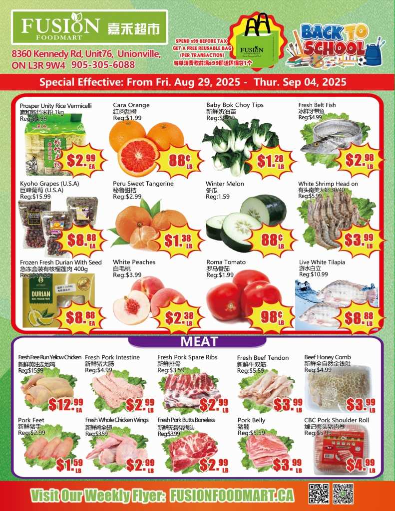 Fusion Supermarket (Unionville) Flyer August 29 to September 4