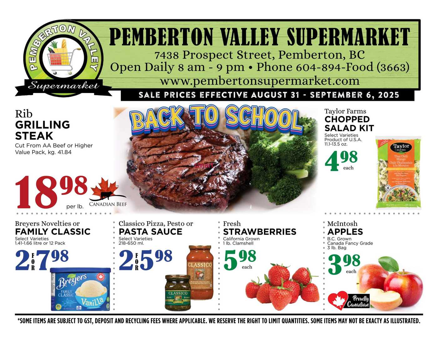 Pemberton Valley Supermarket Flyer August 31 to September 6