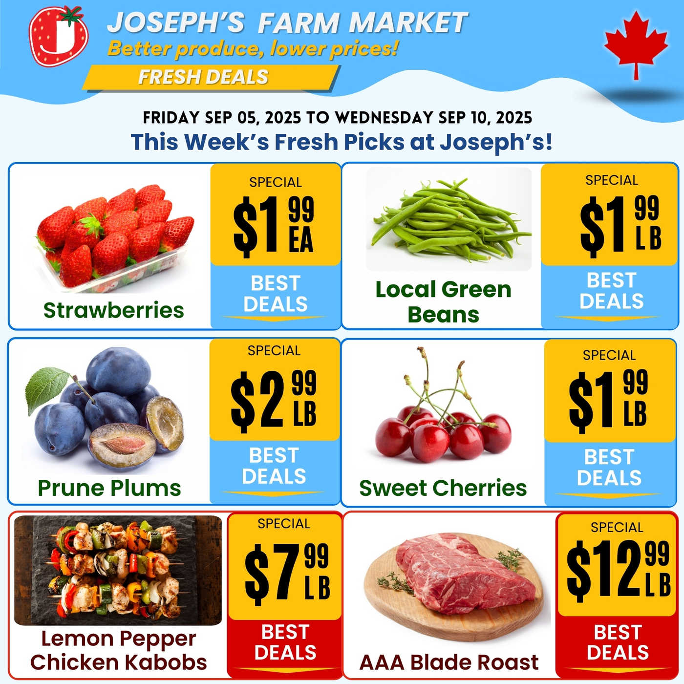 Joseph's Farm Market Flyer September 5 to 10