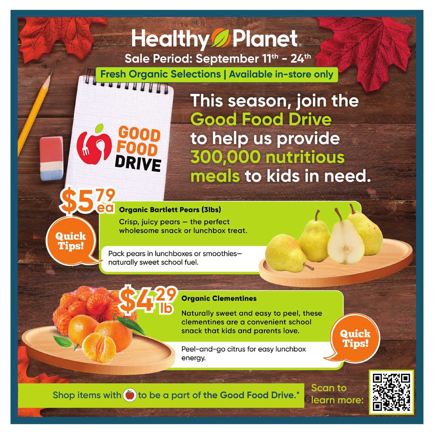 Healthy Planet Flyer September 11 to 24