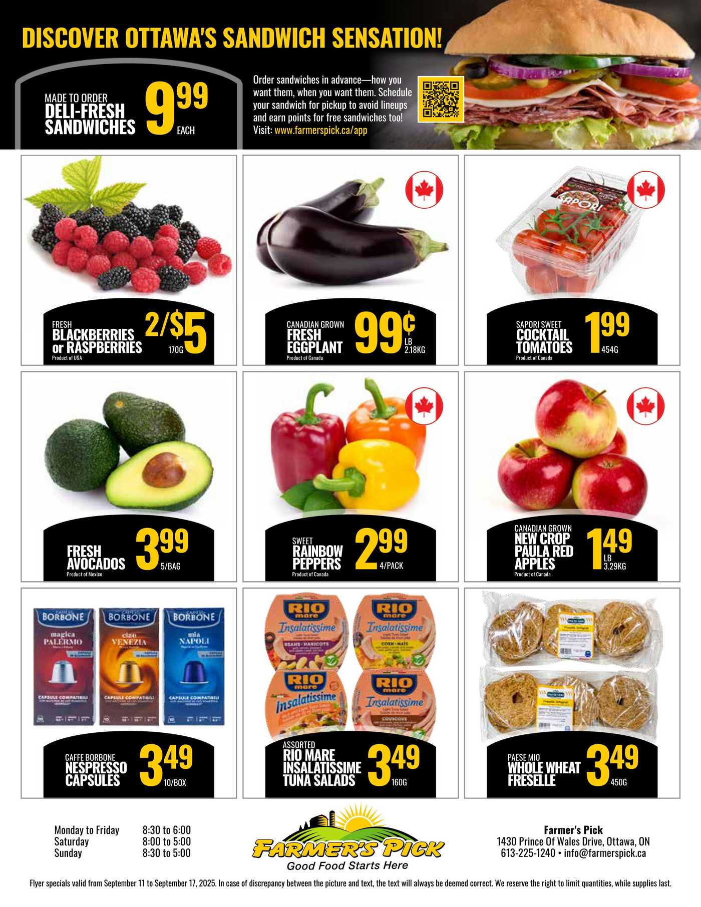 Farmer's Pick Flyer September 11 to 17