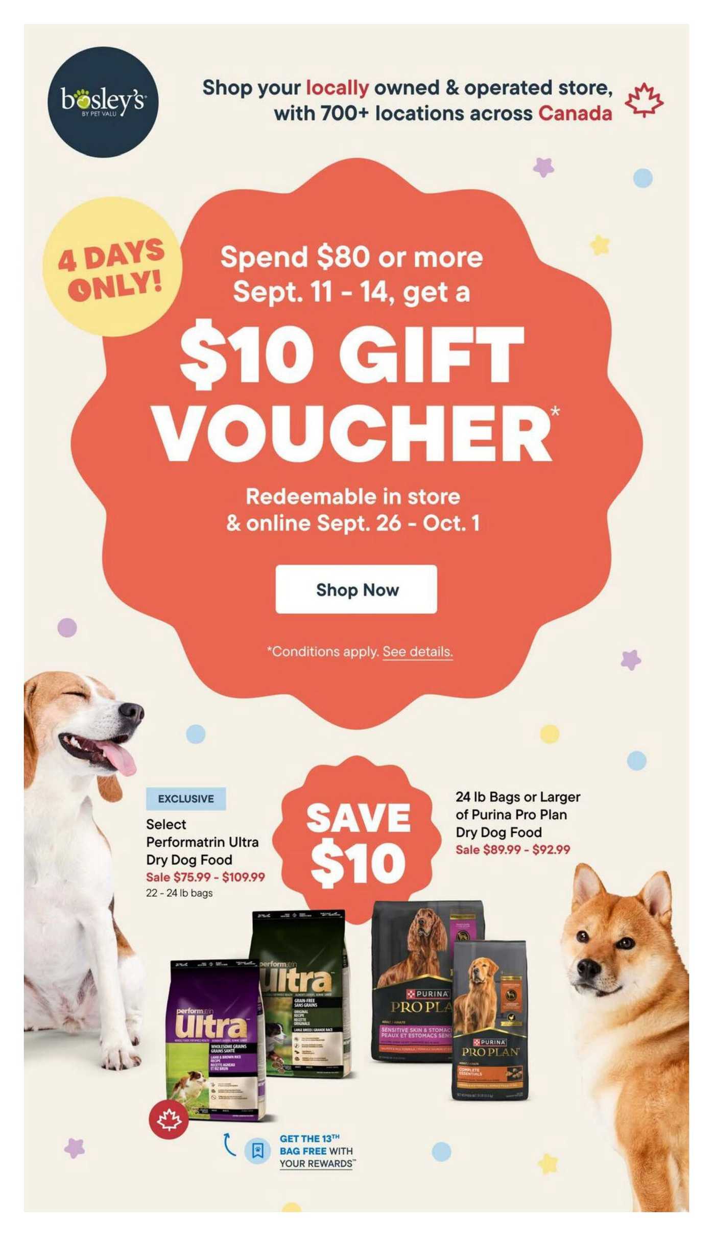 Bosley's by PetValu Flyer September 11 to 14