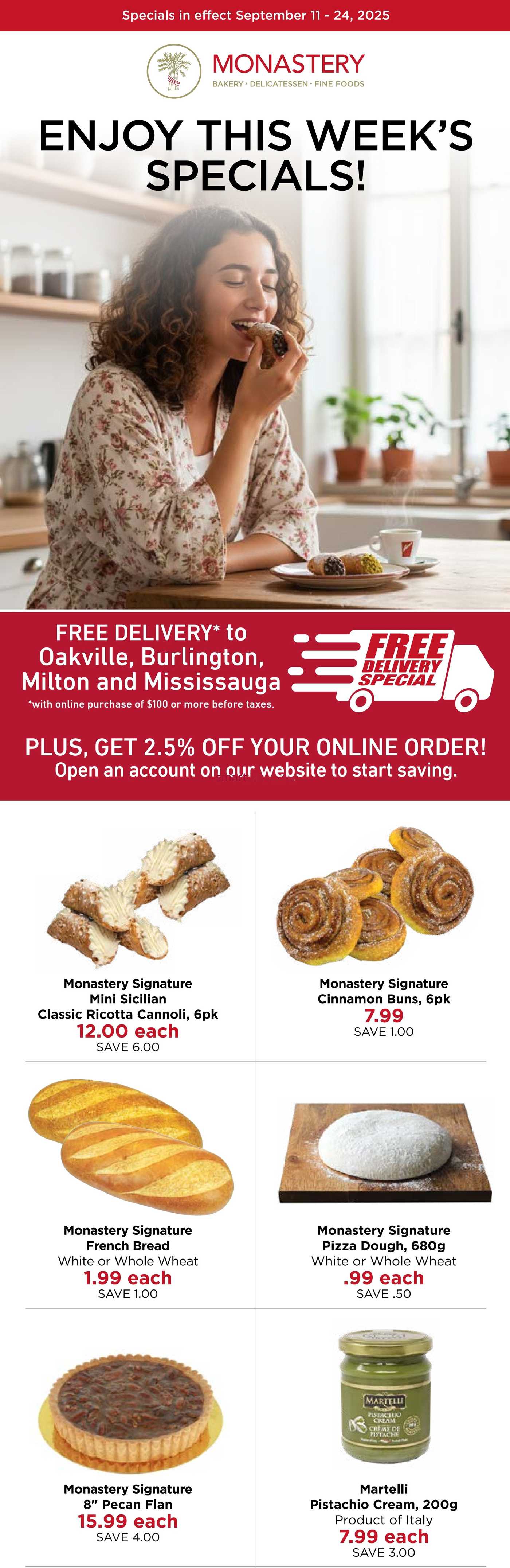Monastery Bakery Flyer September 10 to 24