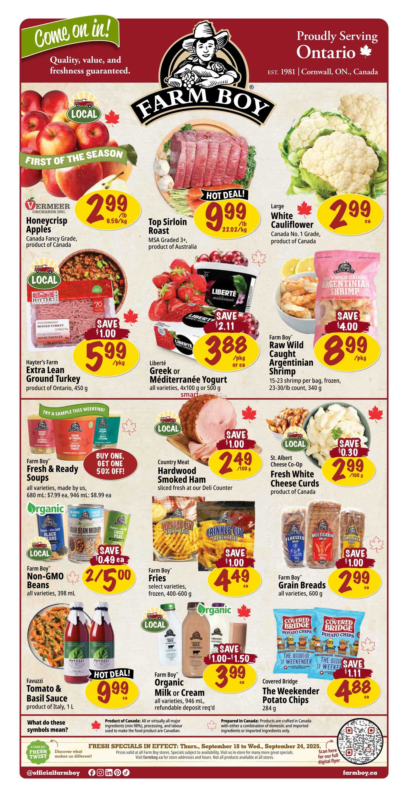 Farm Boy Flyer September 18 to 24