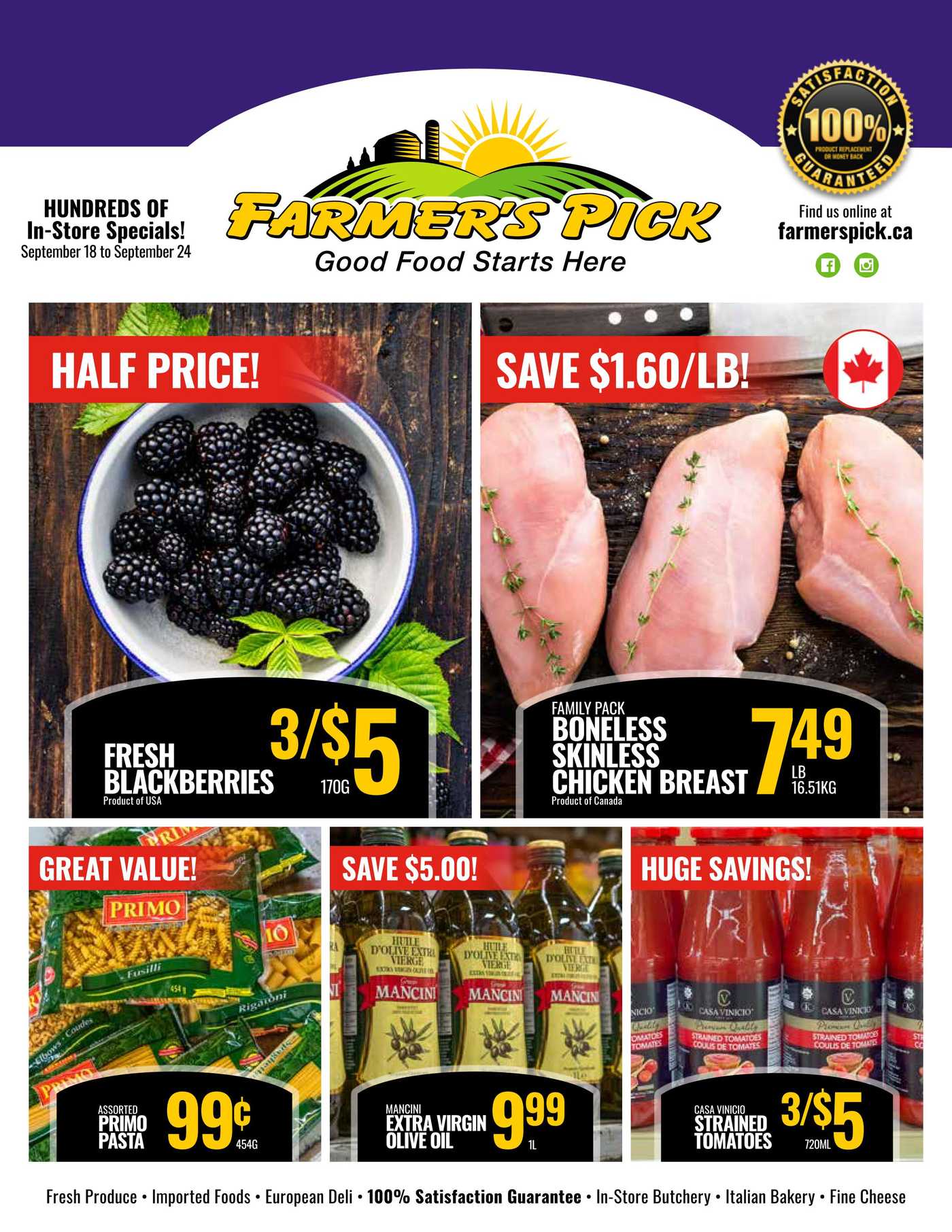 Farmer's Pick Flyer September 18 to 24