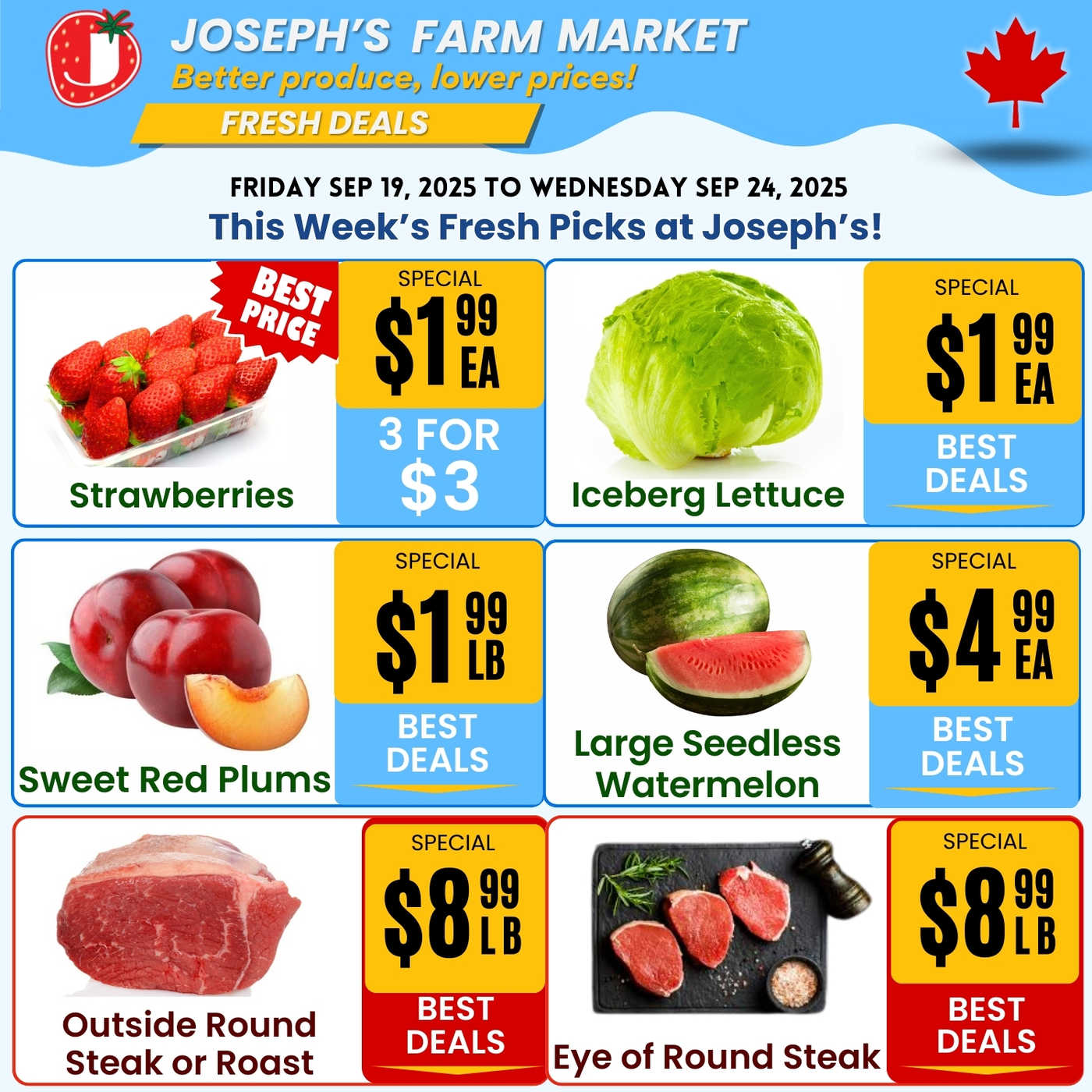 Joseph's Farm Market Flyer September 19 to 24