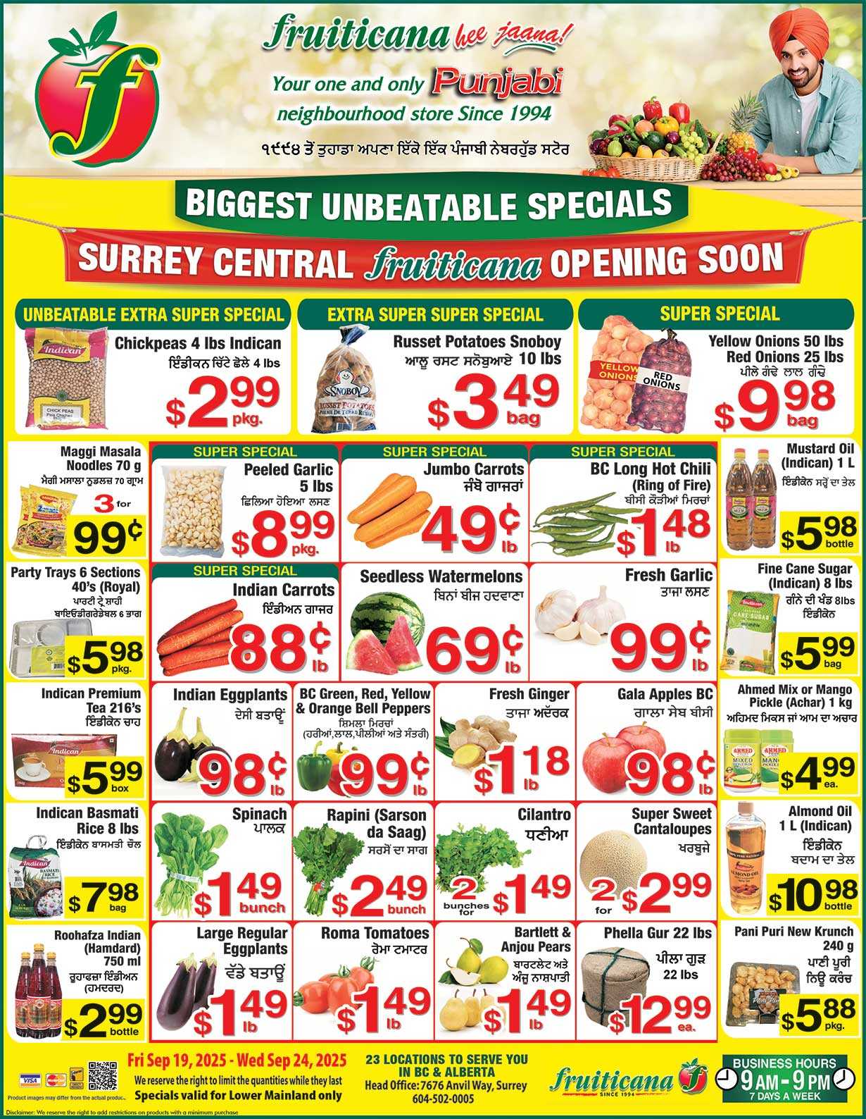 Fruiticana (Greater Vancouver) Flyer September 19 to 24