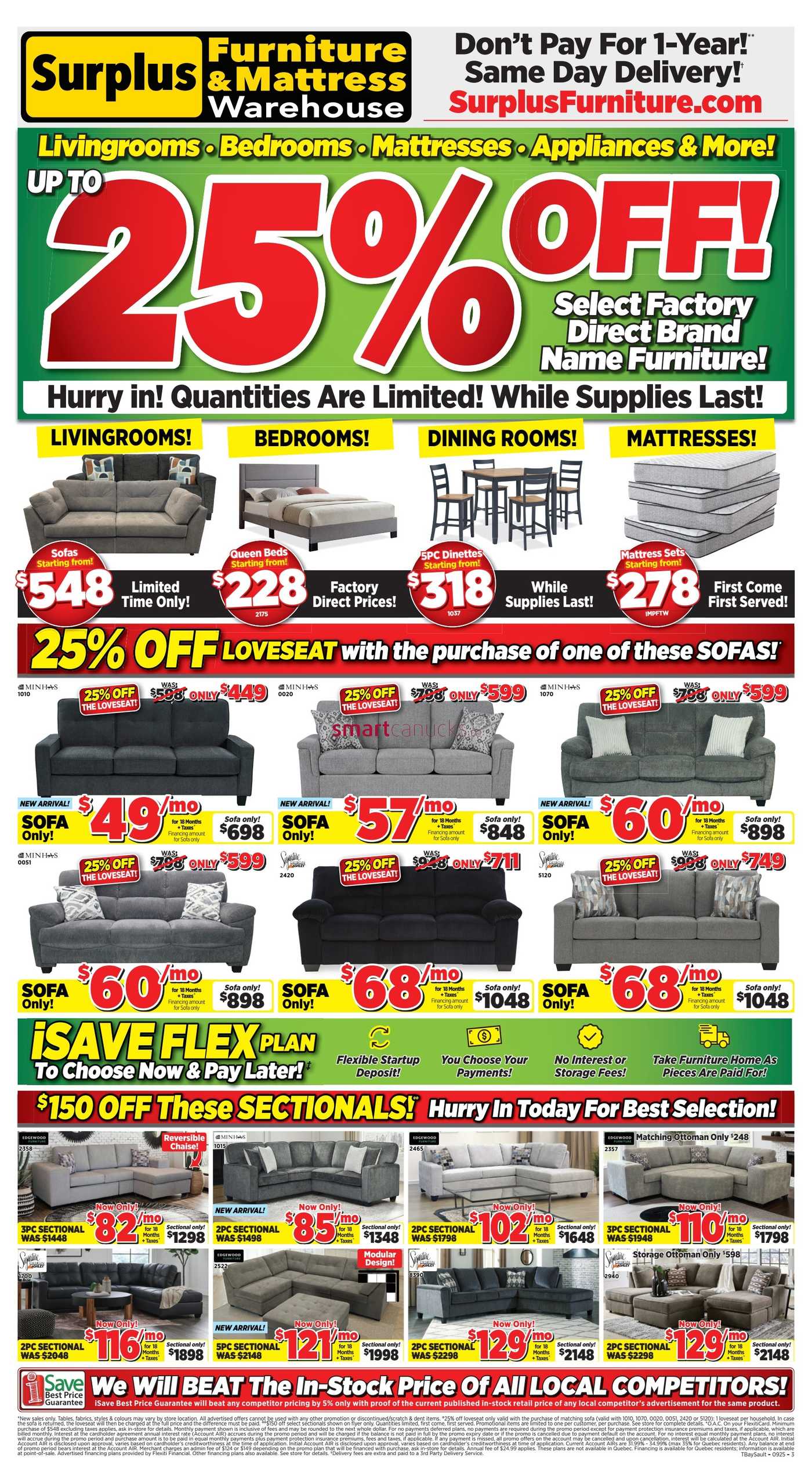Surplus Furniture & Mattress Warehouse (Thunder Bay) Flyer September 22 ...