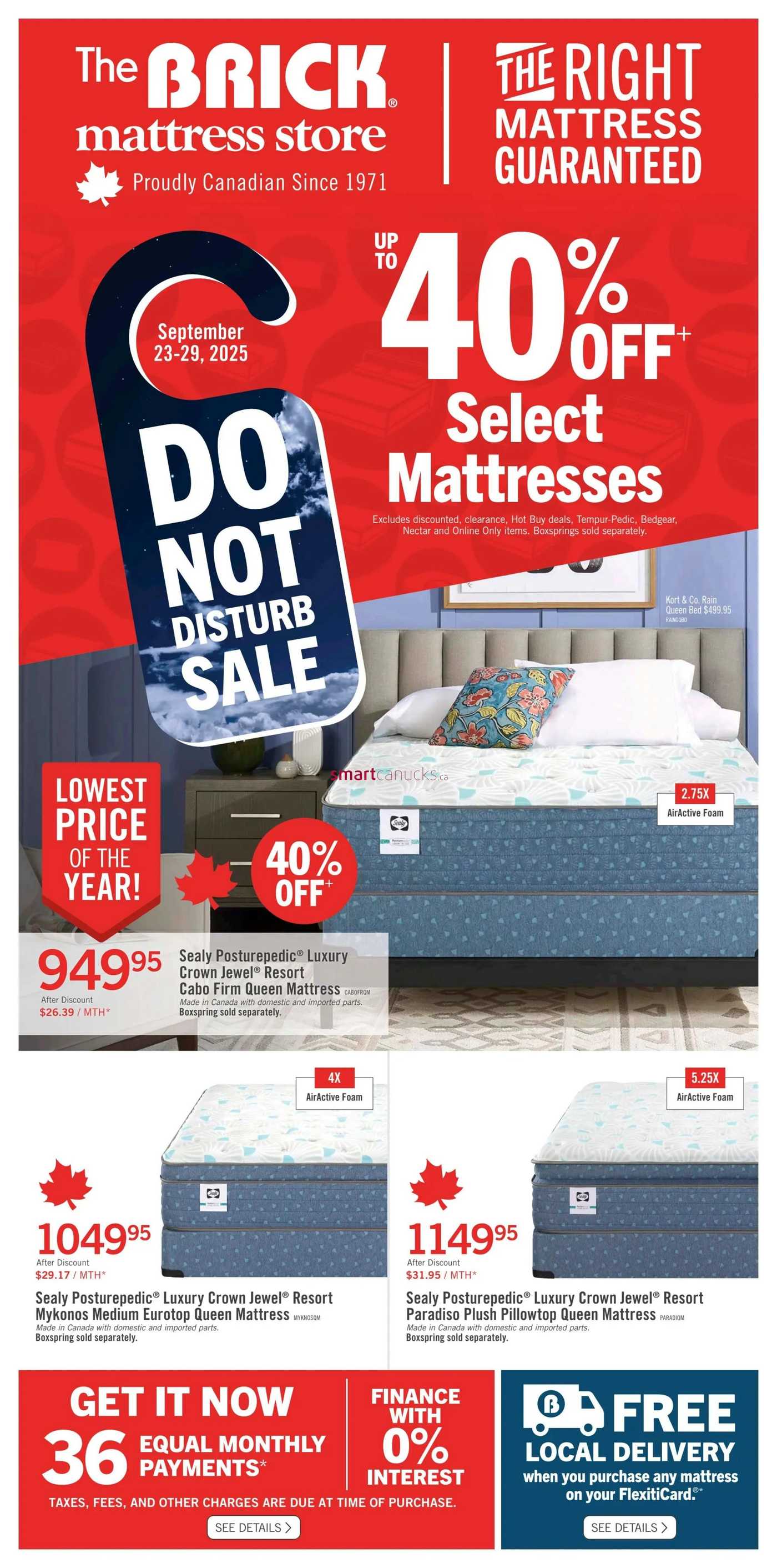 The Brick Mattress Store Flyer September 23 to 29