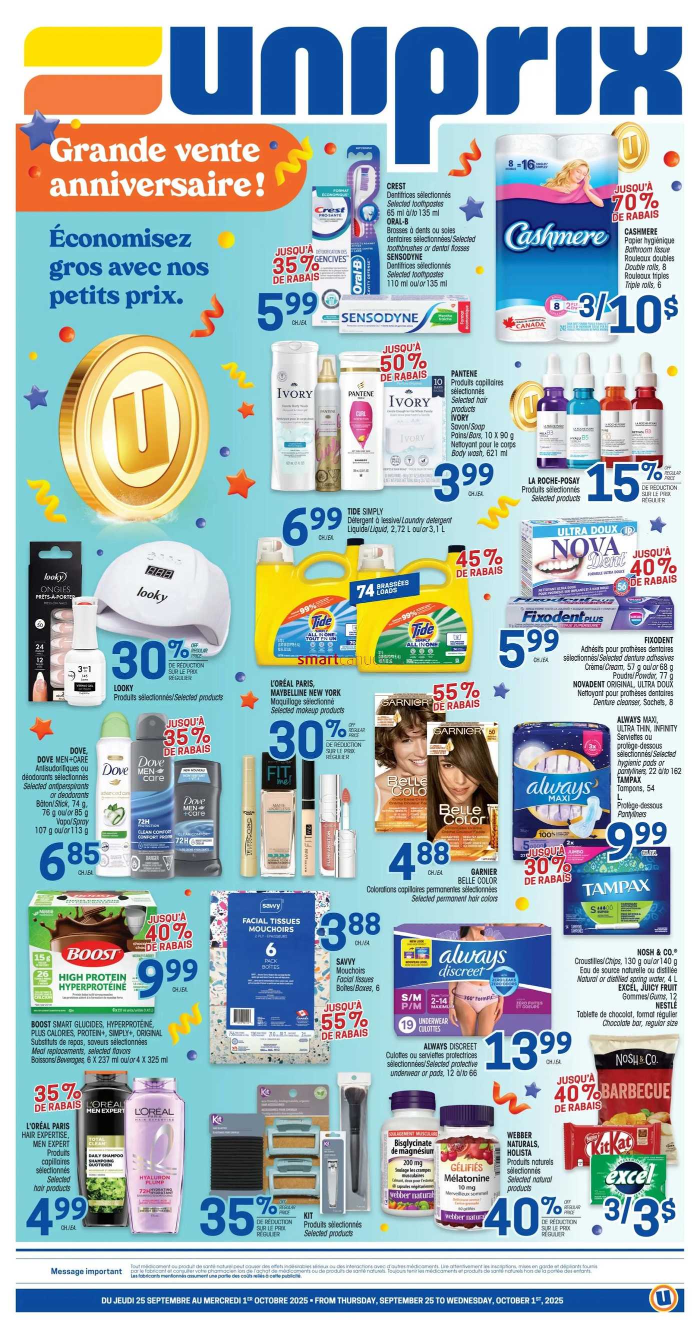 Uniprix Flyer September 25 to October 1