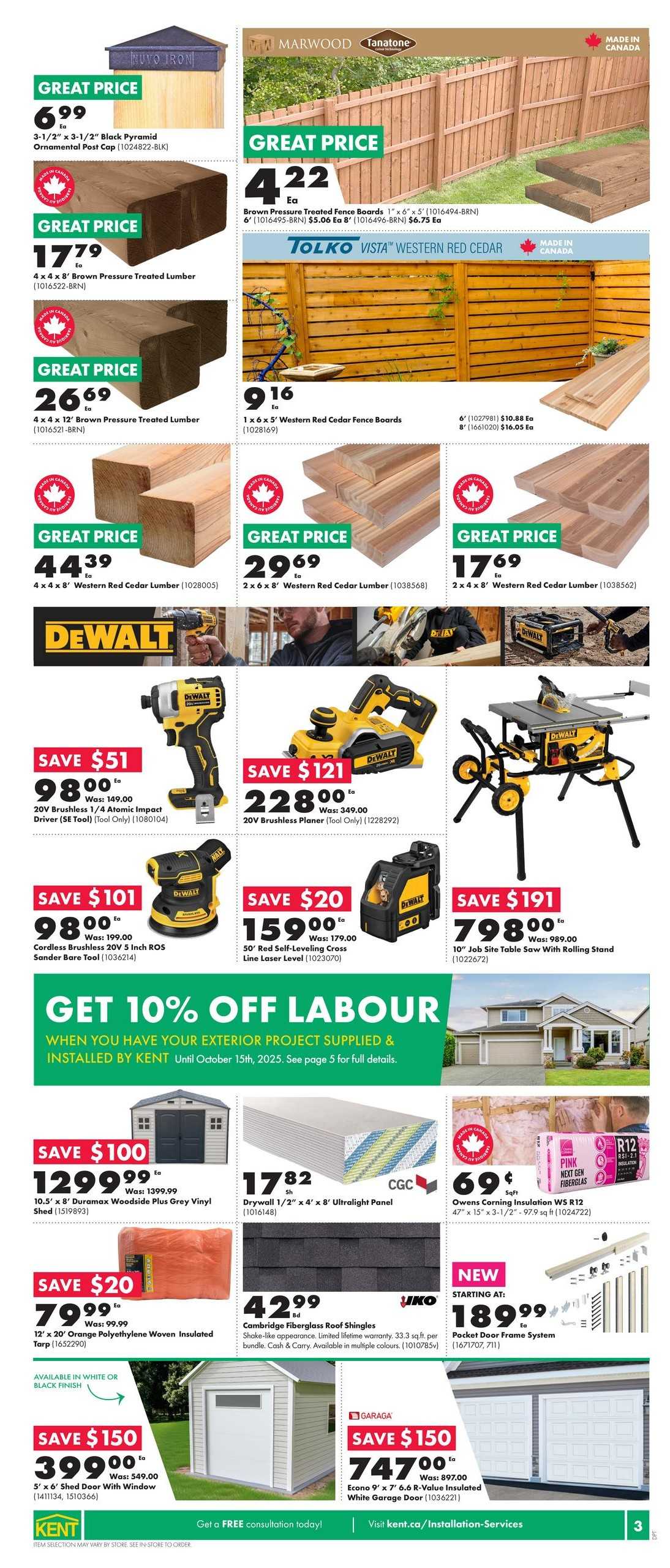 Kent Building Supplies Flyer September 25 to October 1