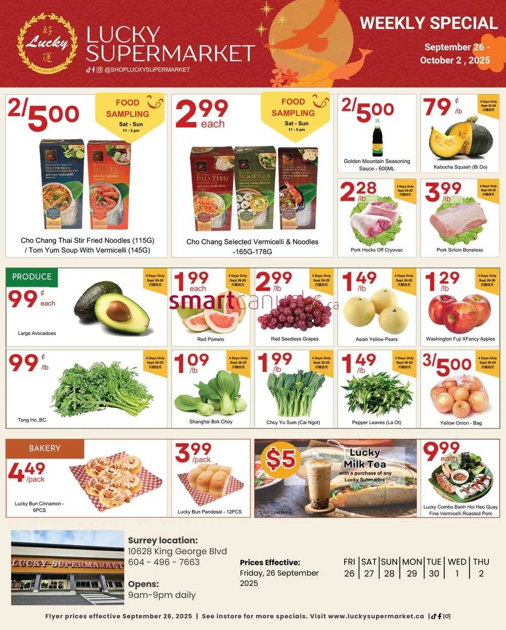 Lucky Supermarket (Surrey) Flyer September 26 to October 2
