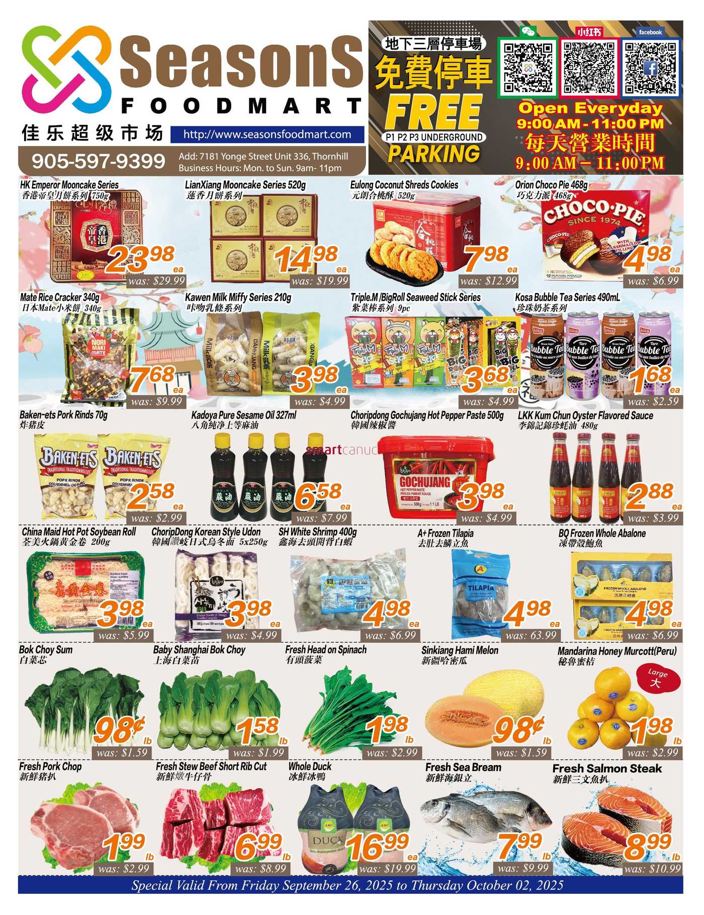 Seasons Food Mart (Thornhill) Flyer September 26 to October 2