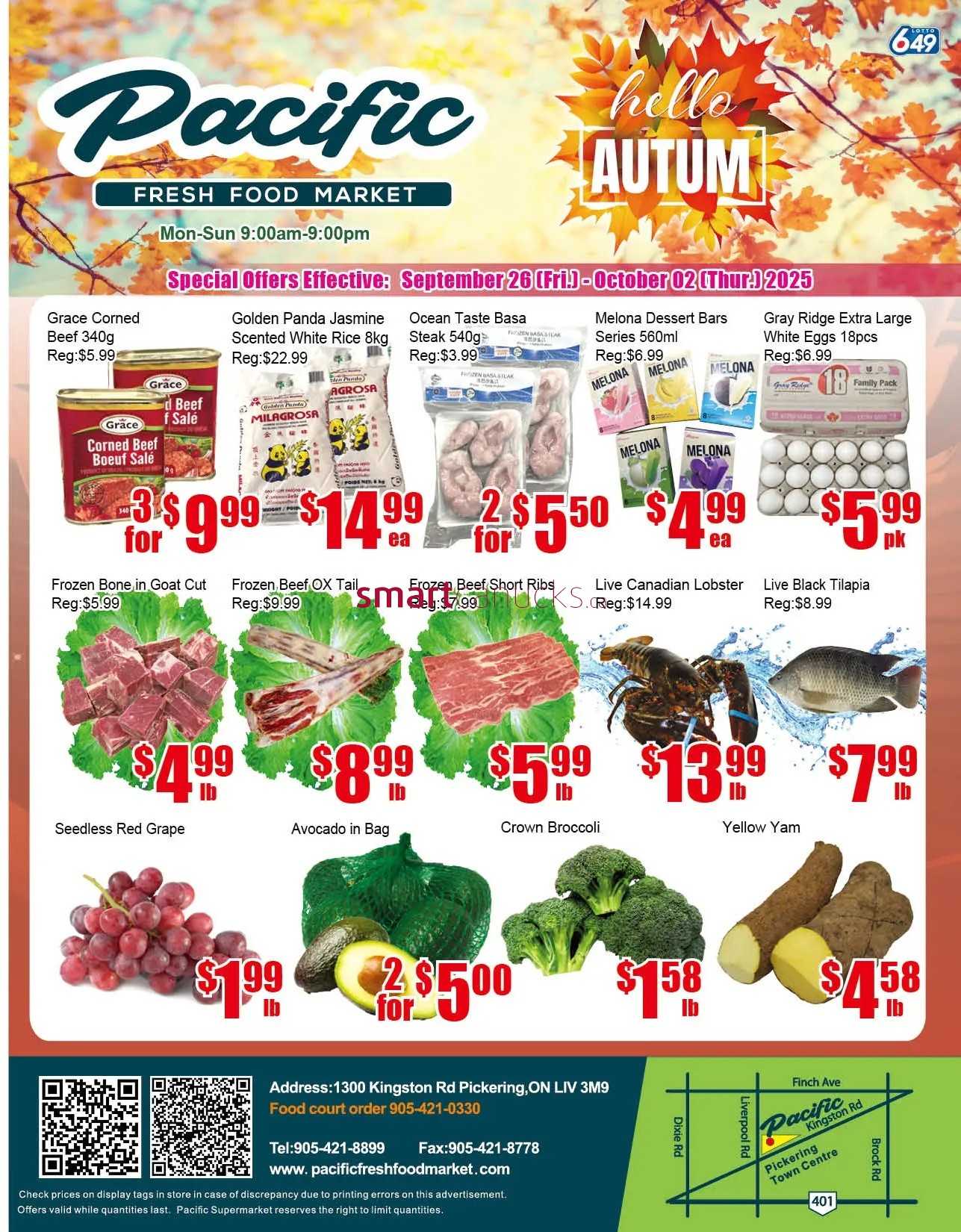 Pacific Fresh Food Market (Pickering) Flyer September 26 to October 2