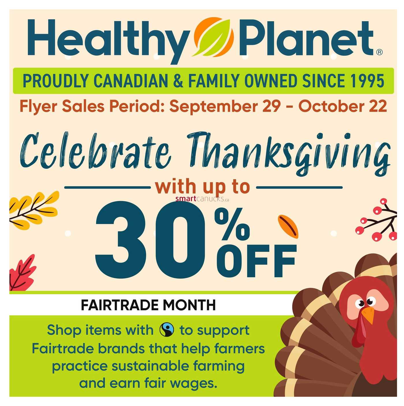 Healthy Planet Flyer September 29 to October 22