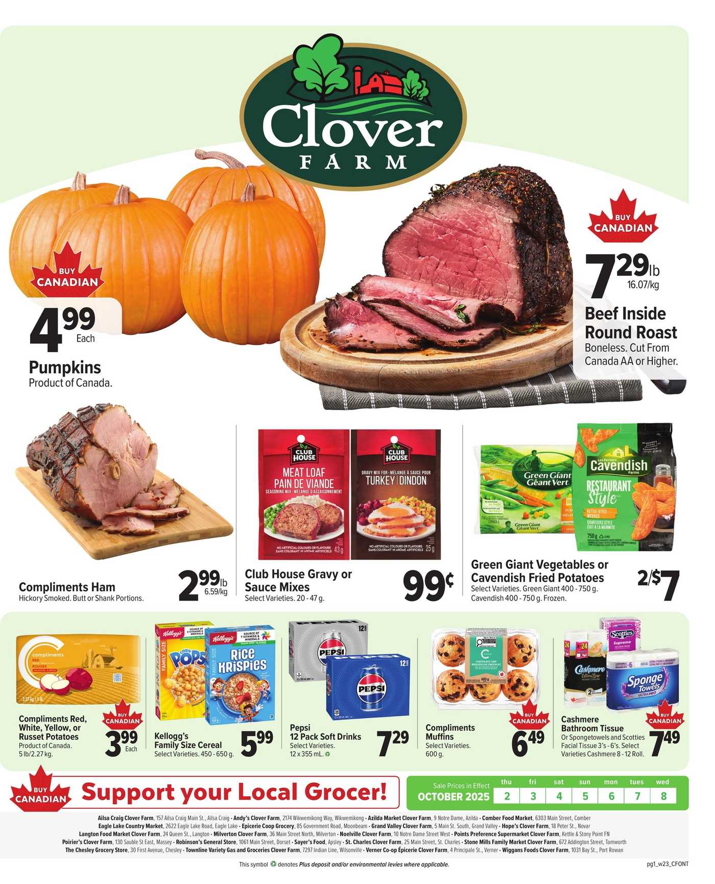 Clover Farm (ON) Flyer October 2 to 8