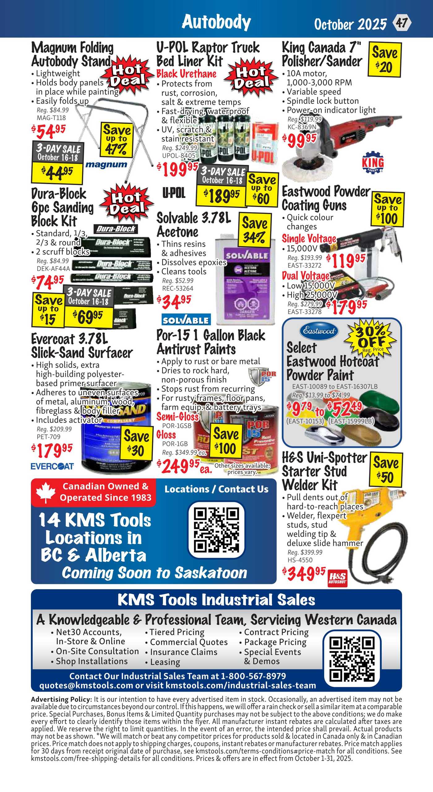 KMS Tools and Equipment Flyer October 1 to 31