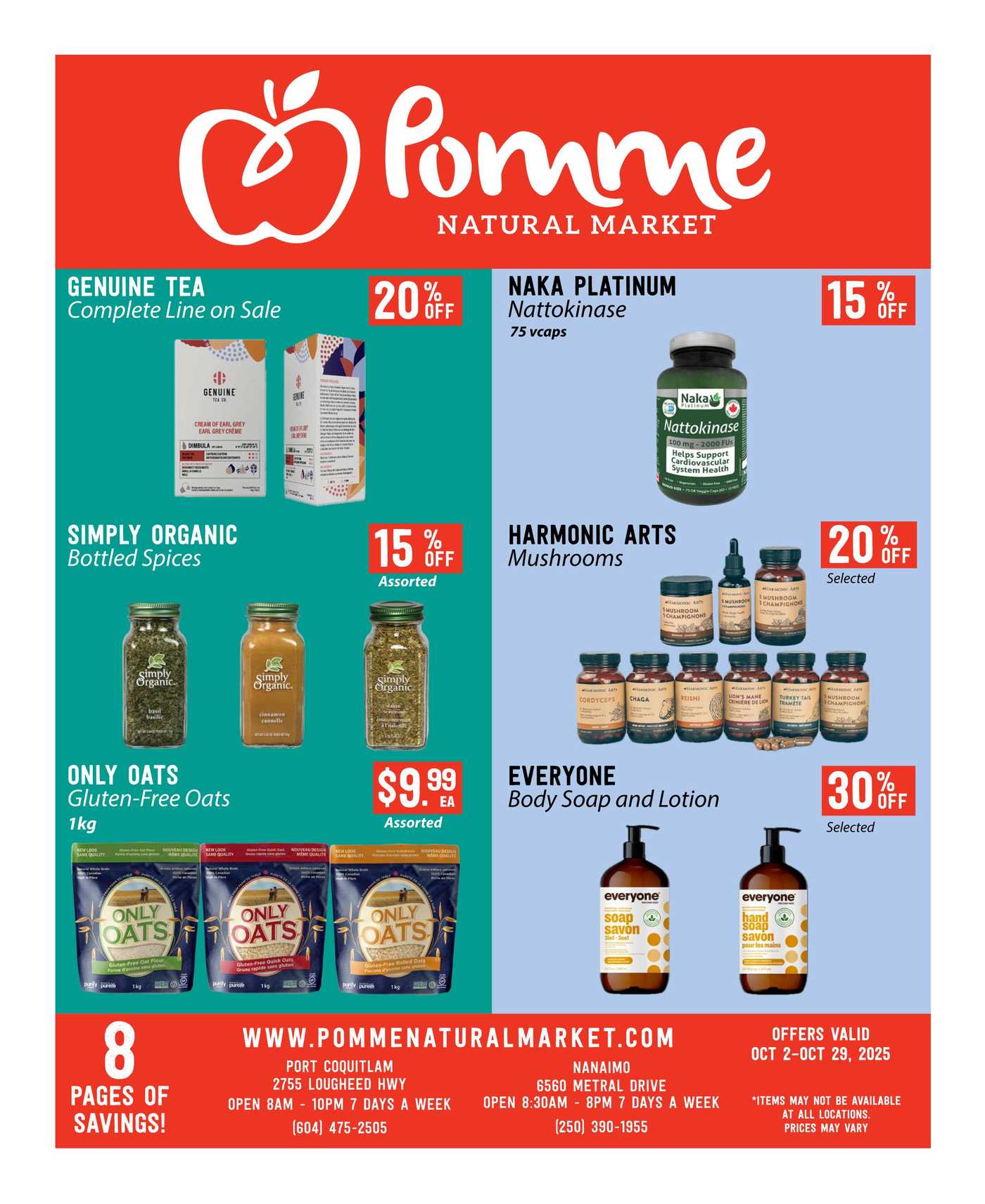 Pomme Natural Market Monthly Specials Flyer October 2 to 29