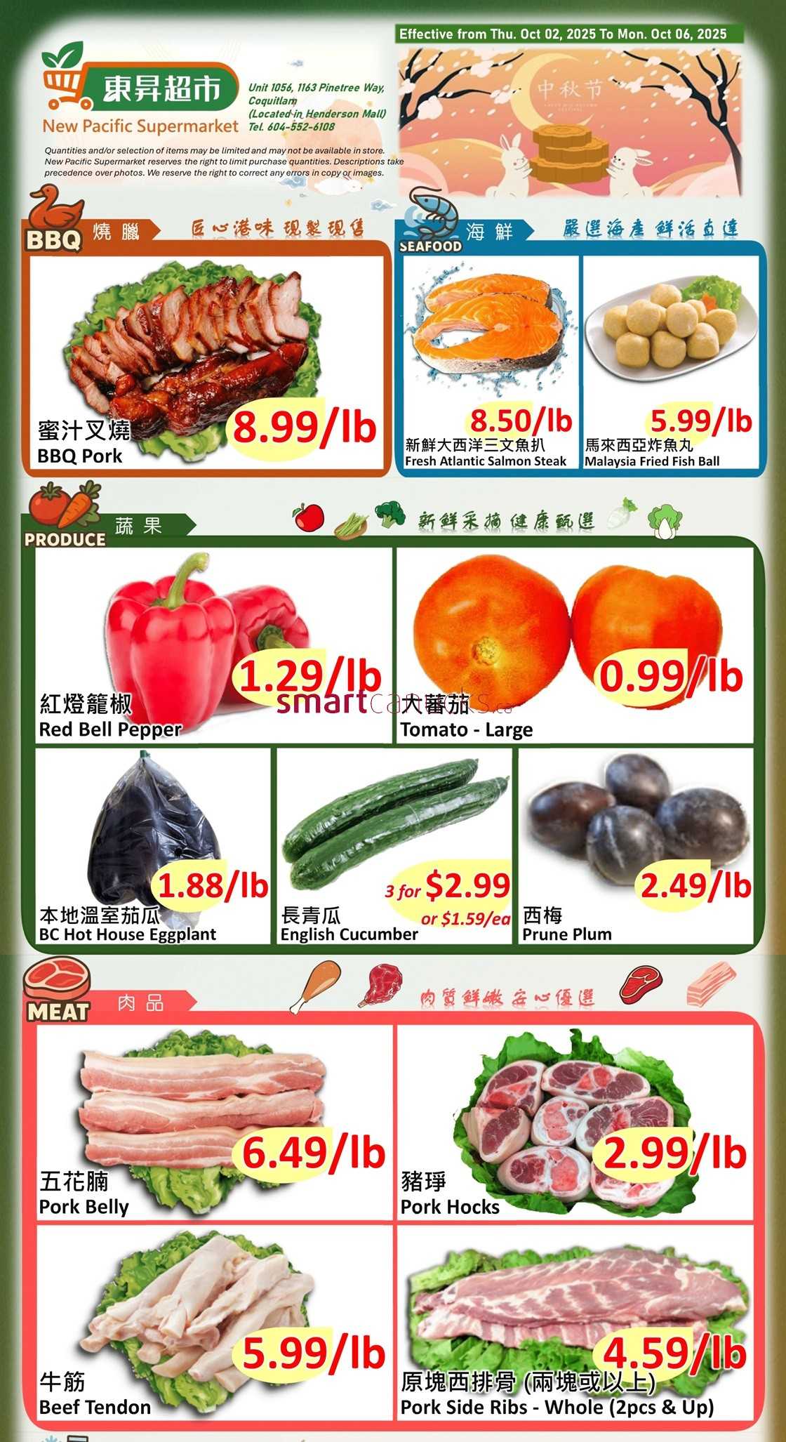 New Pacific Supermarket Flyer October 2 to 6