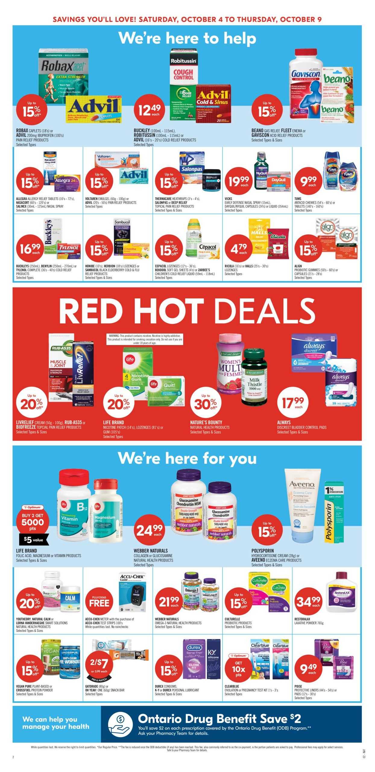 Shoppers Drug Mart (ON) Flyer October 4 to 9