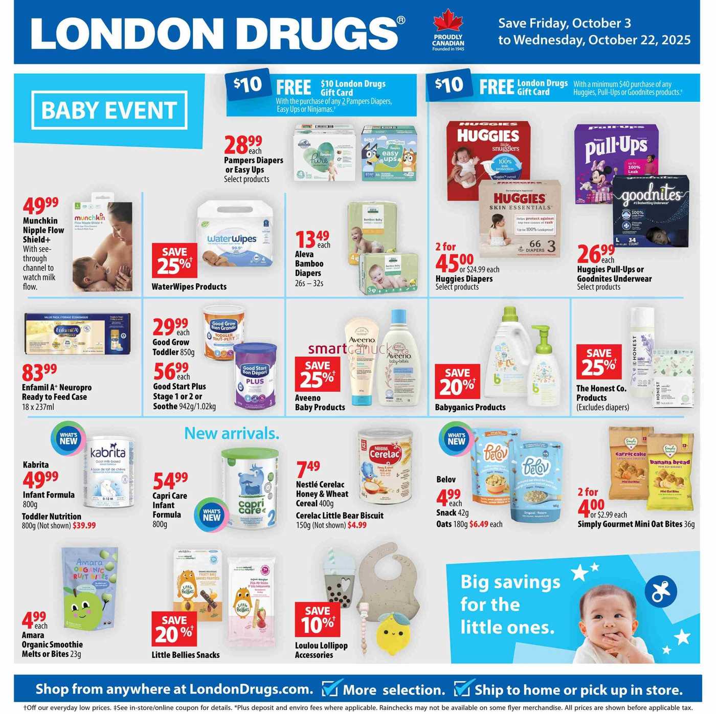 London Drugs Baby Event Flyer October 3 to 22