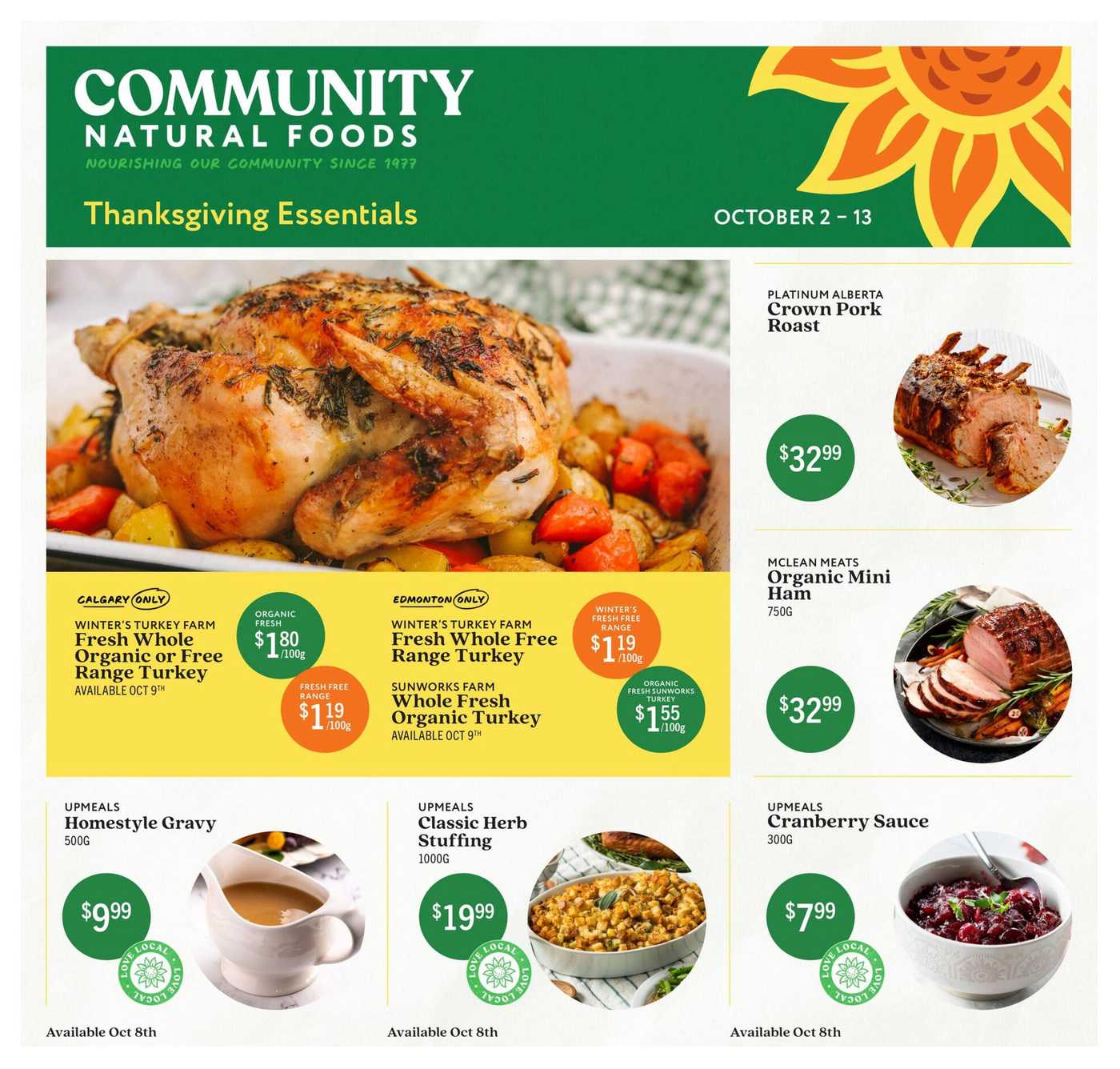 Community Natural Foods Flyer October 2 to 13
